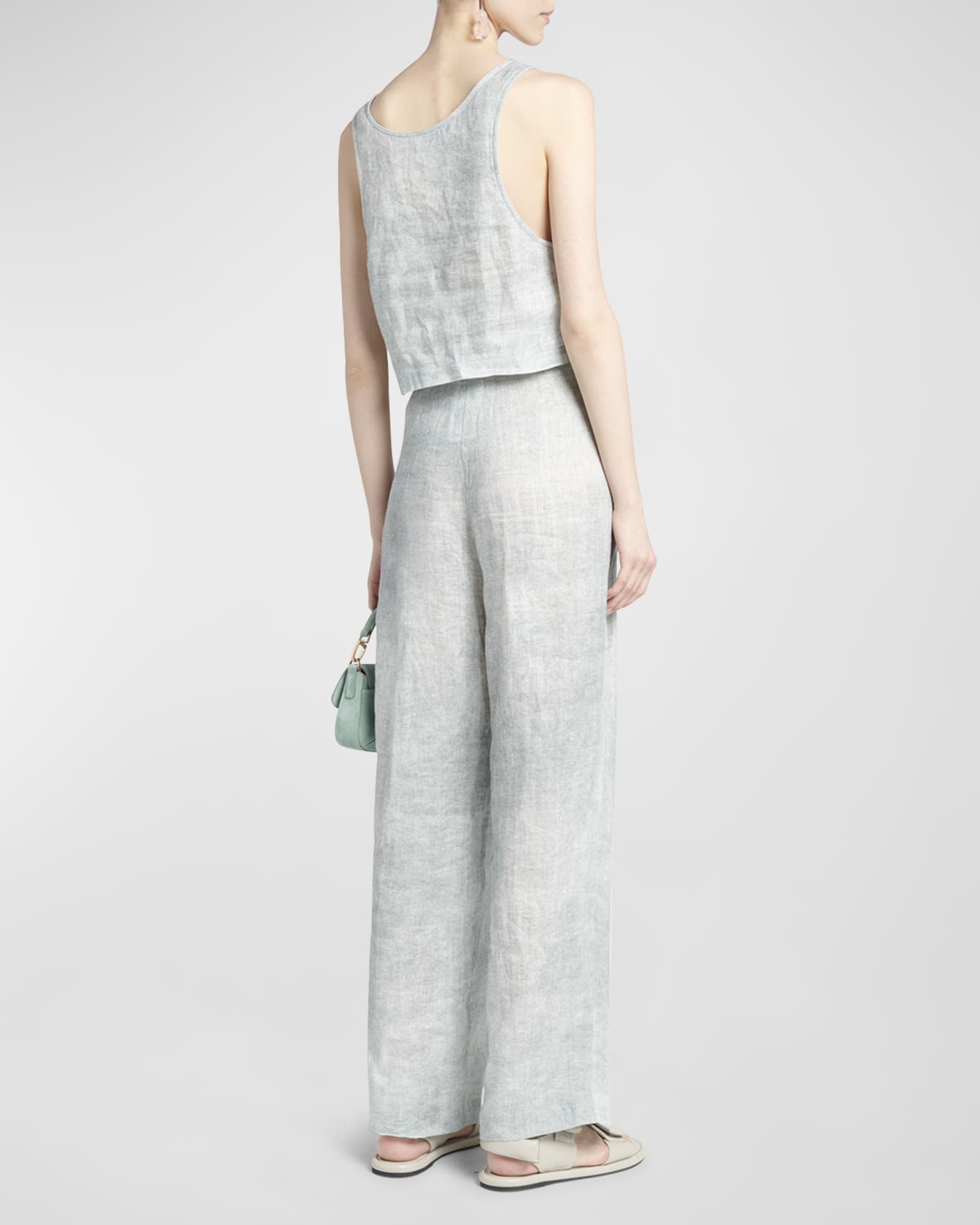 Giorgio Armani Linen Denim Effect Tank Top | Neiman Marcus