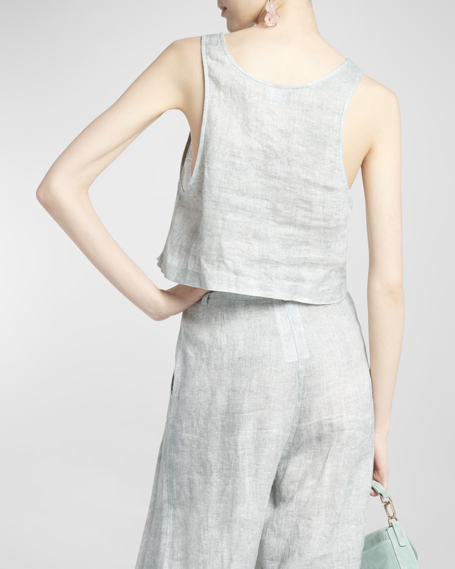 Giorgio Armani Linen Denim Effect Tank Top | Neiman Marcus