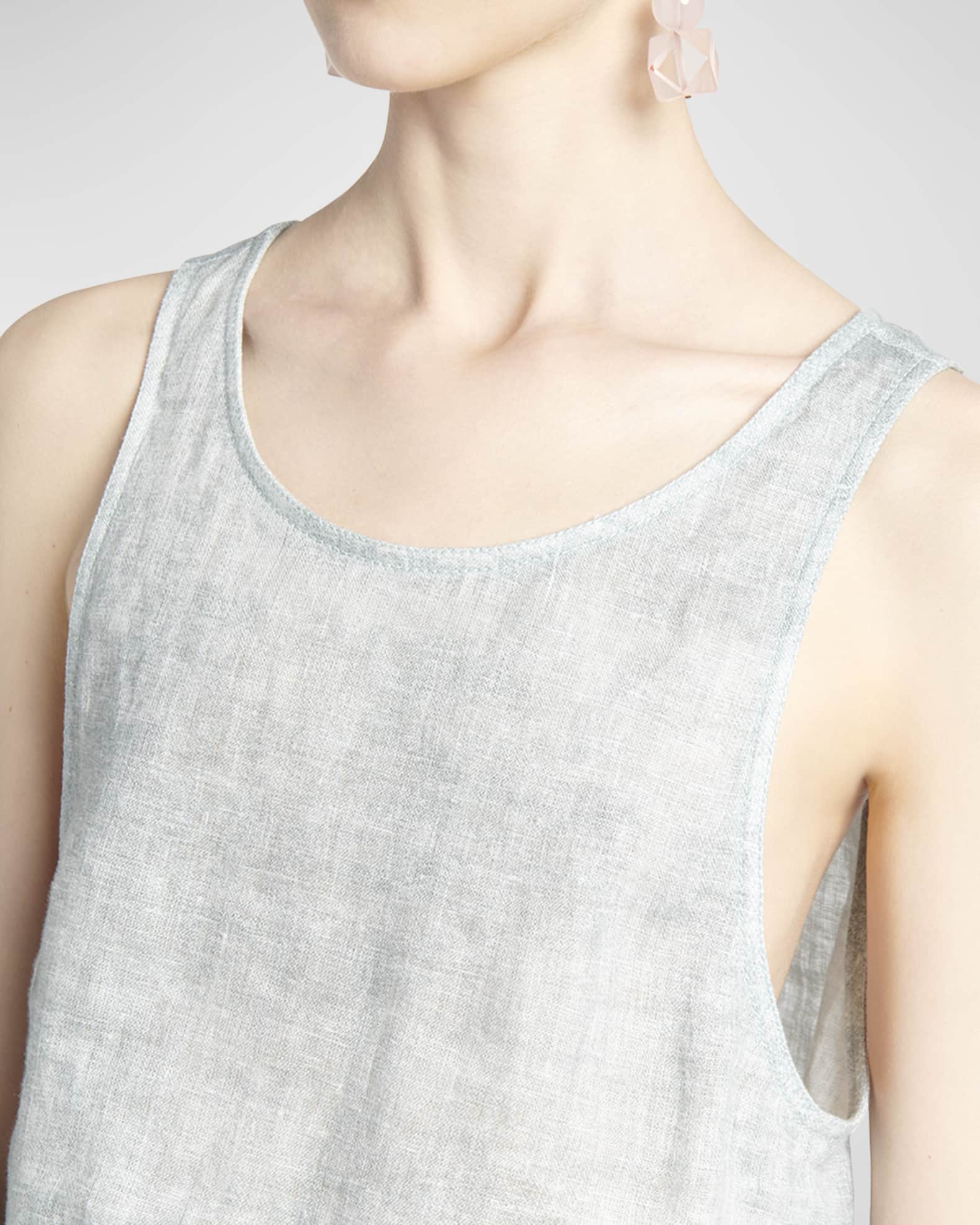 Giorgio Armani Linen Denim Effect Tank Top | Neiman Marcus