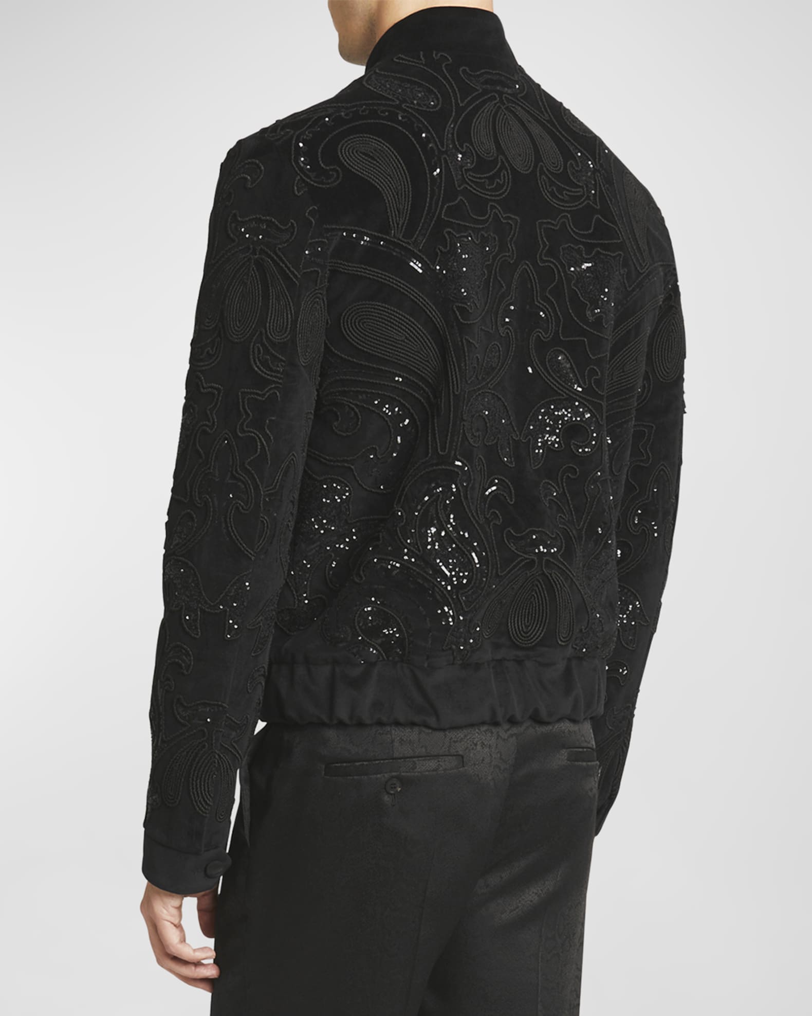 Balmain Men's Baroque Embroidered Bomber Jacket | Neiman Marcus