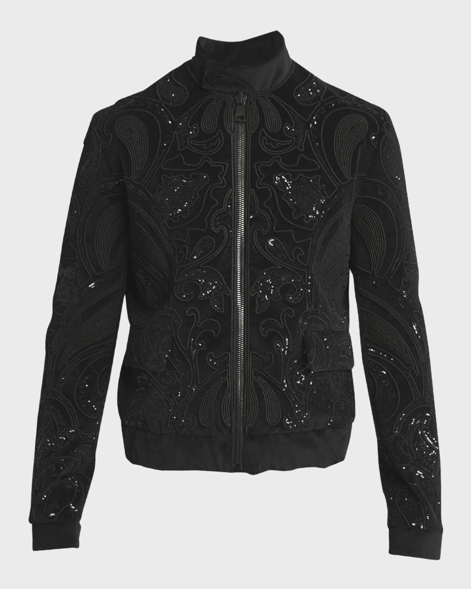 Balmain Men's Baroque Embroidered Bomber Jacket | Neiman Marcus