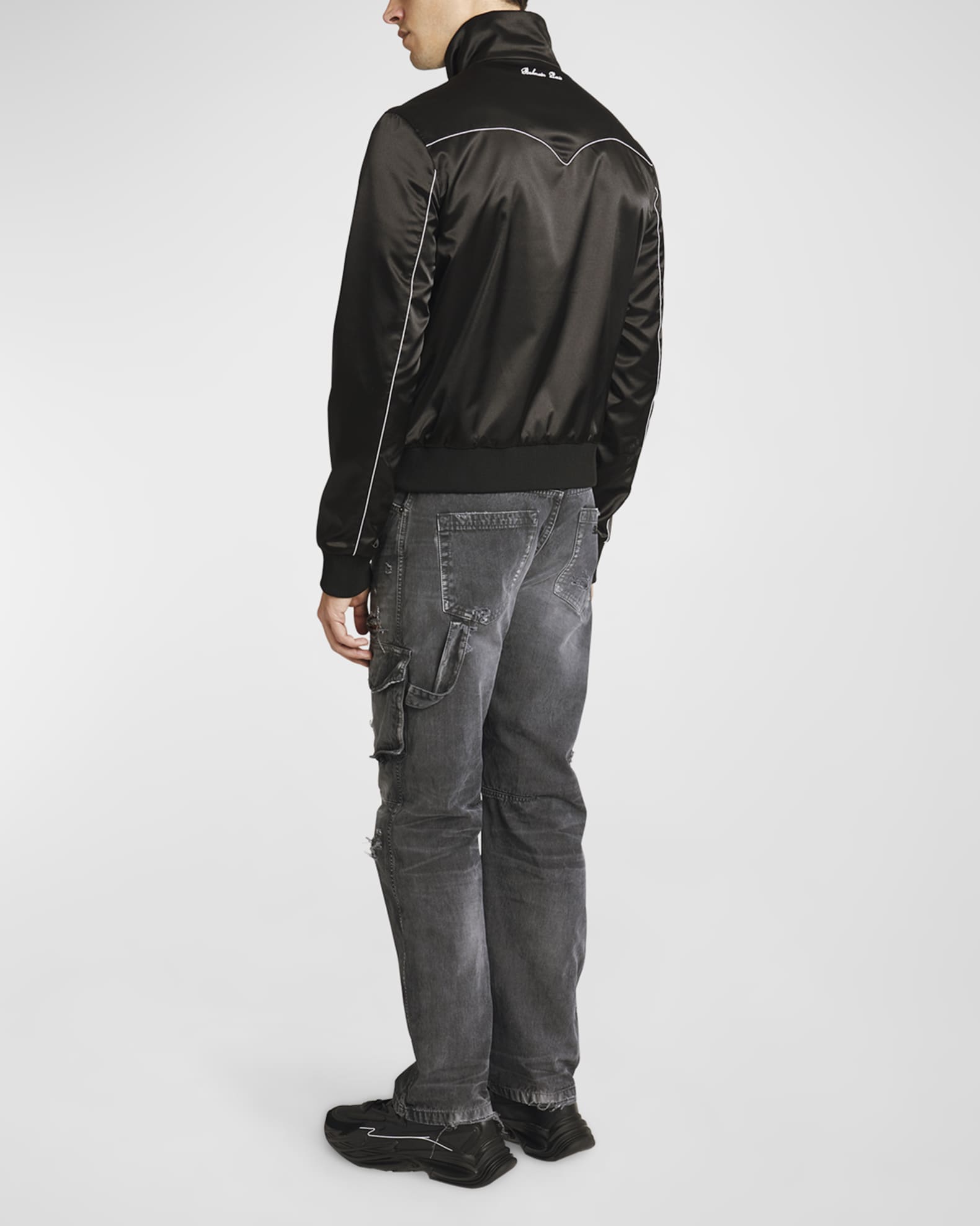 Balmain Men's Reversible Western Cut and Star Bomber Jacket | Neiman Marcus