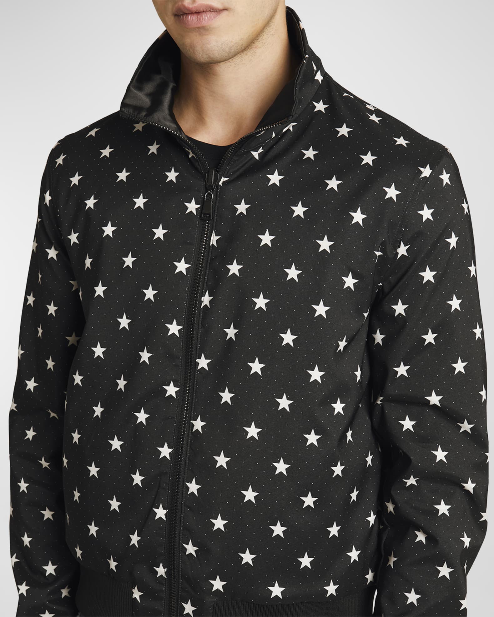 Balmain Men's Reversible Western Cut and Star Bomber Jacket | Neiman Marcus