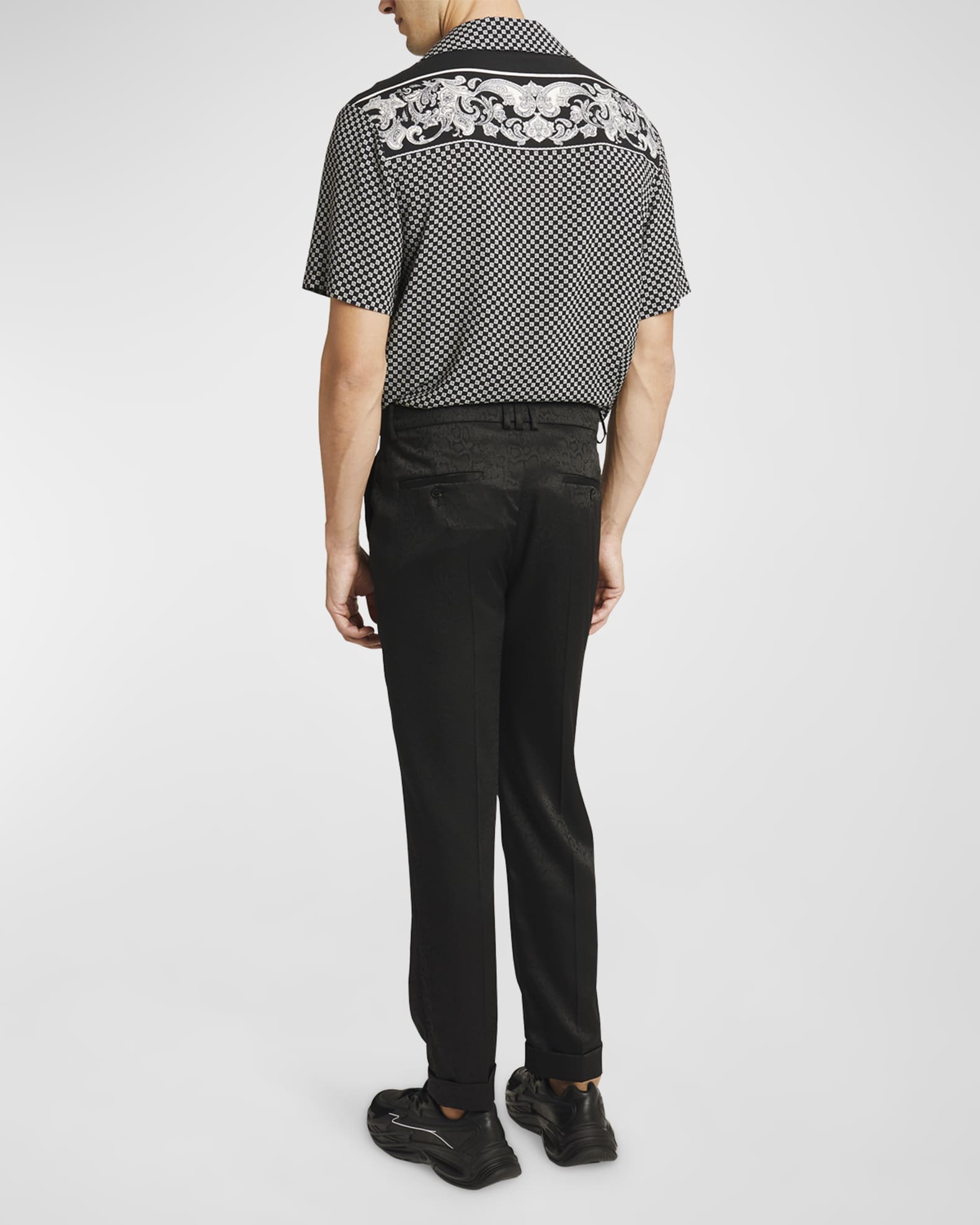 Balmain Men's Python Jacquard Dress Pants | Neiman Marcus