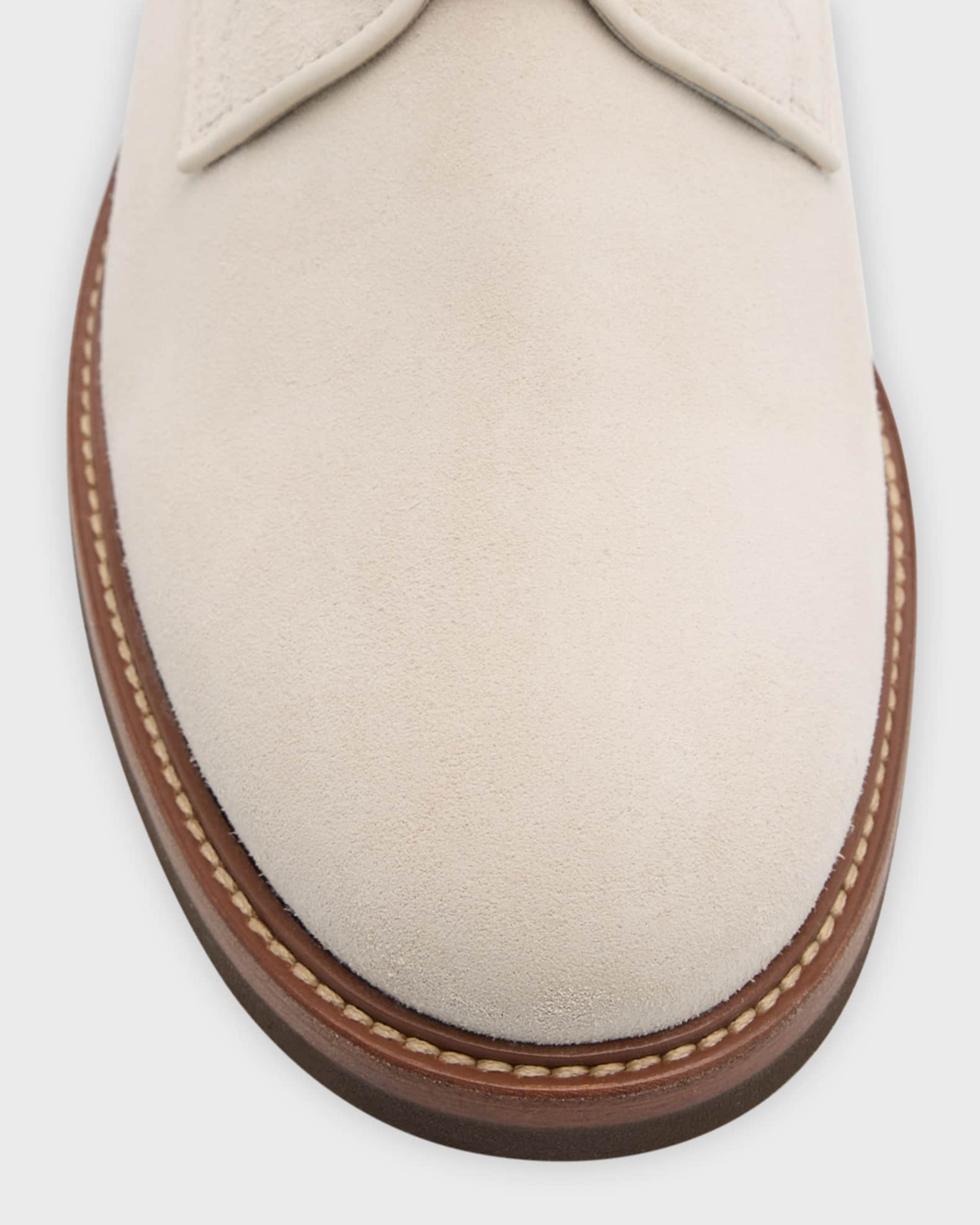 Brunello Cucinelli Men's Suede Derby Shoes | Neiman Marcus Brunello Cucinelli Men's Suede Derby Shoes | Neiman Marcus