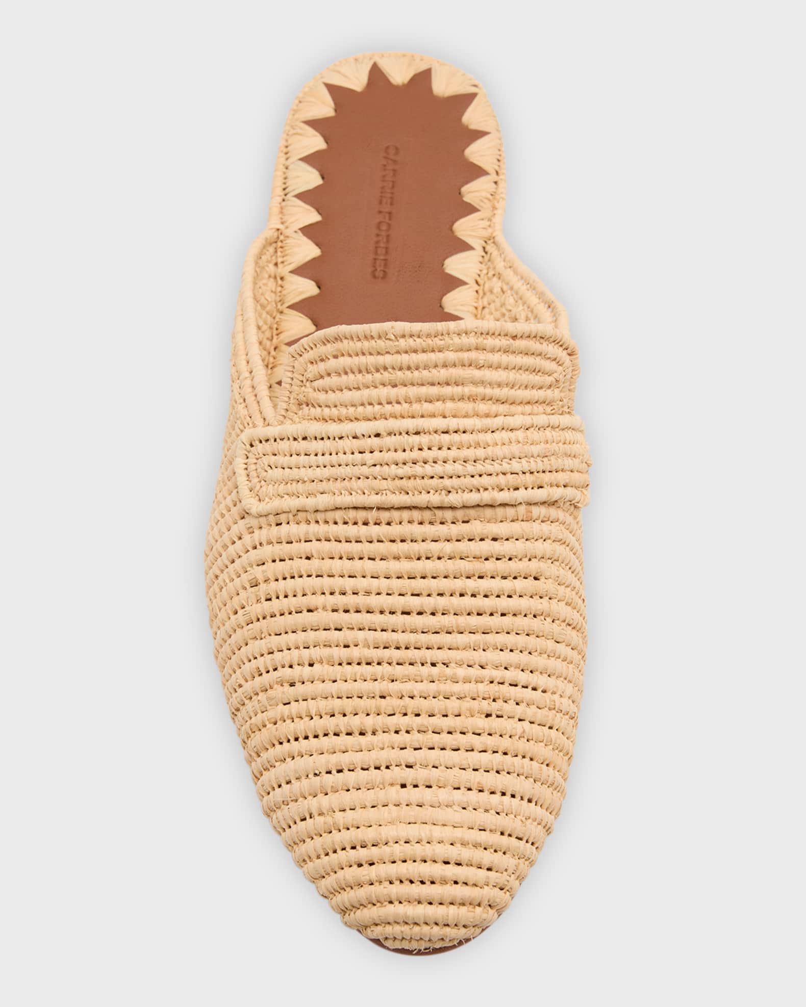 Carrie Forbes Tapa Woven Raffia Loafer Mules | Neiman Marcus