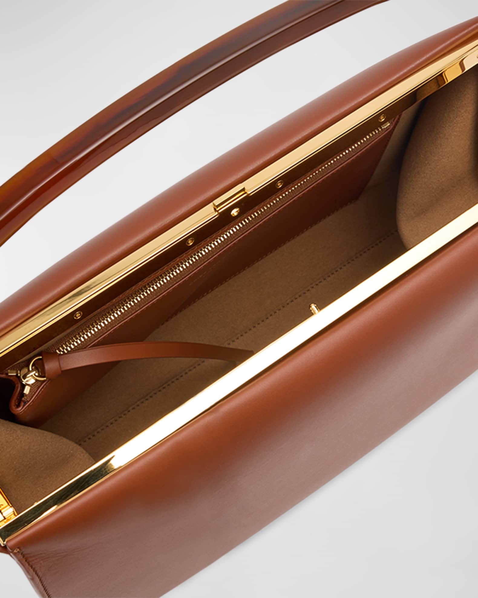 Dries Van Noten Crisp Leather Top-Handle Bag | Neiman Marcus