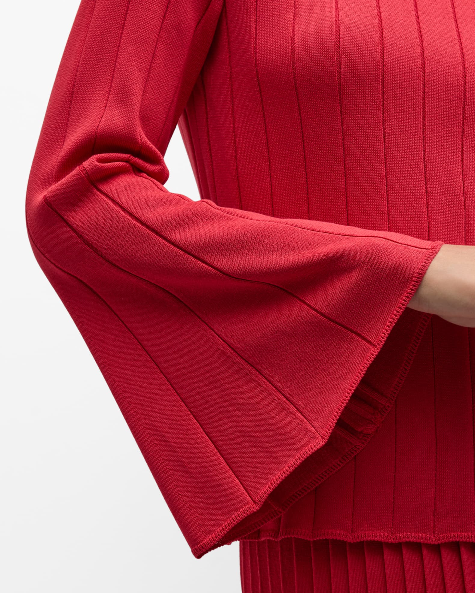 Misook Ribbed Bell-Sleeve Scoop-Neck Tunic | Neiman Marcus