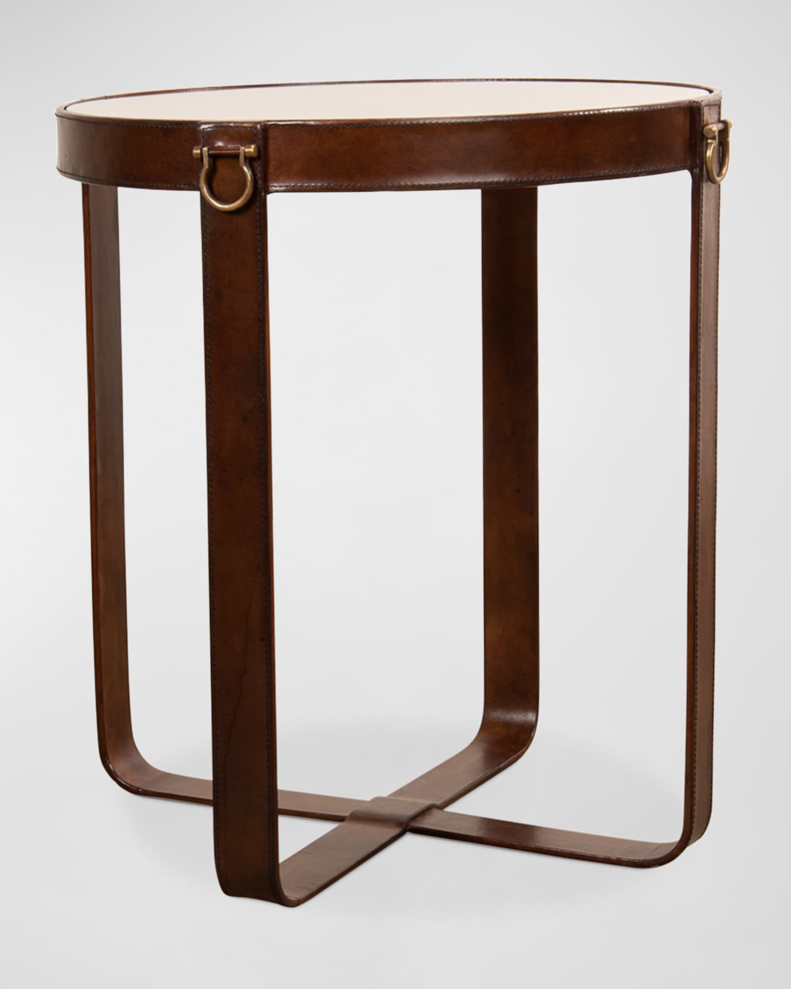Sarreid Leather Harness Side Table | Neiman Marcus