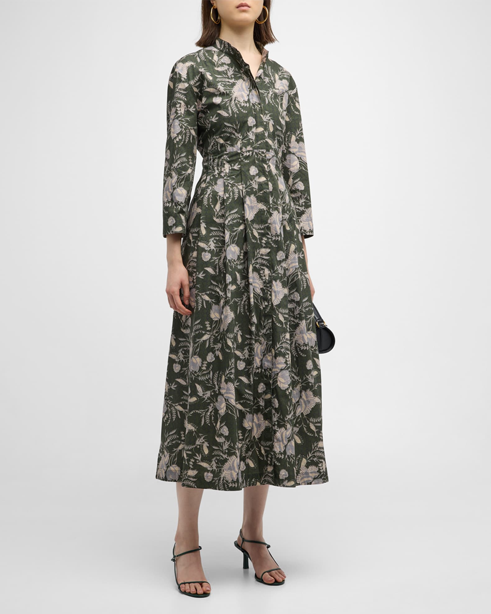 Max Mara Pilly Floral-Print Shirtdress | Neiman Marcus