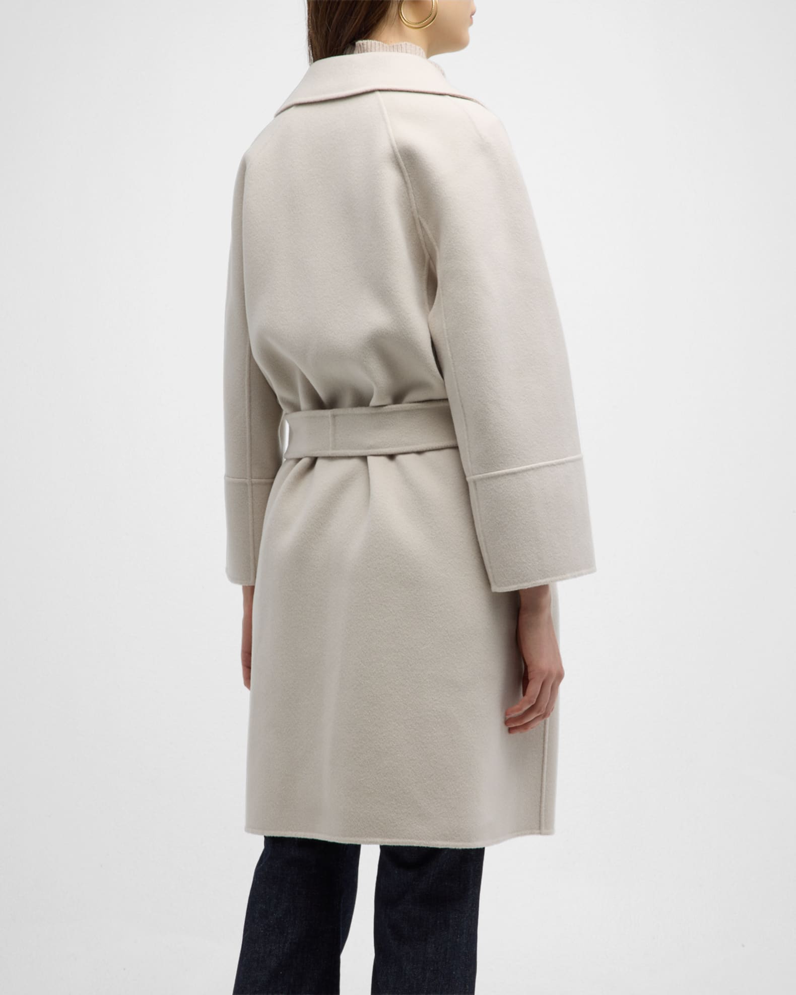 Max Mara Arona Self-Tie Wool Coat | Neiman Marcus