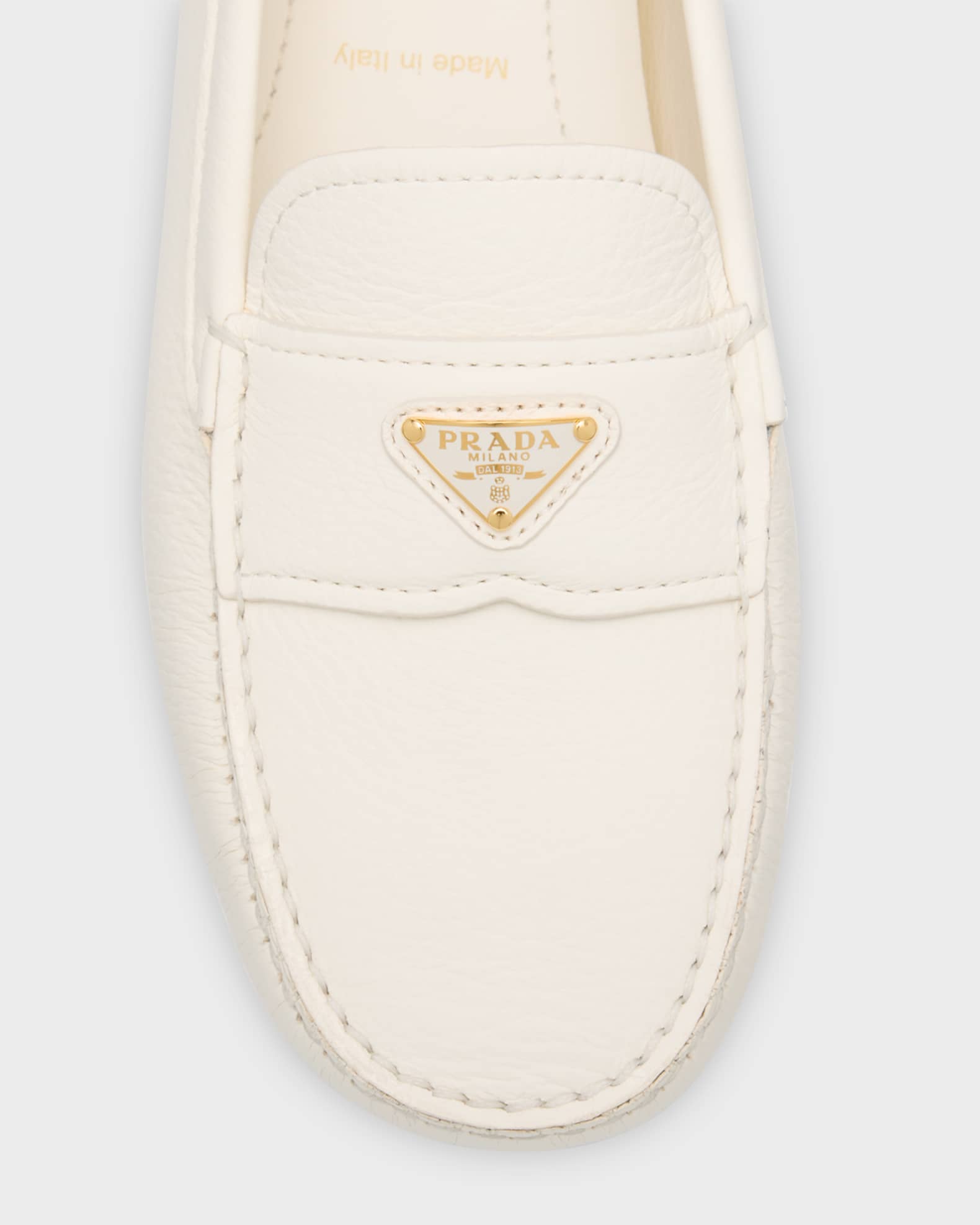 Prada Calfskin Leather Drivers | Neiman Marcus