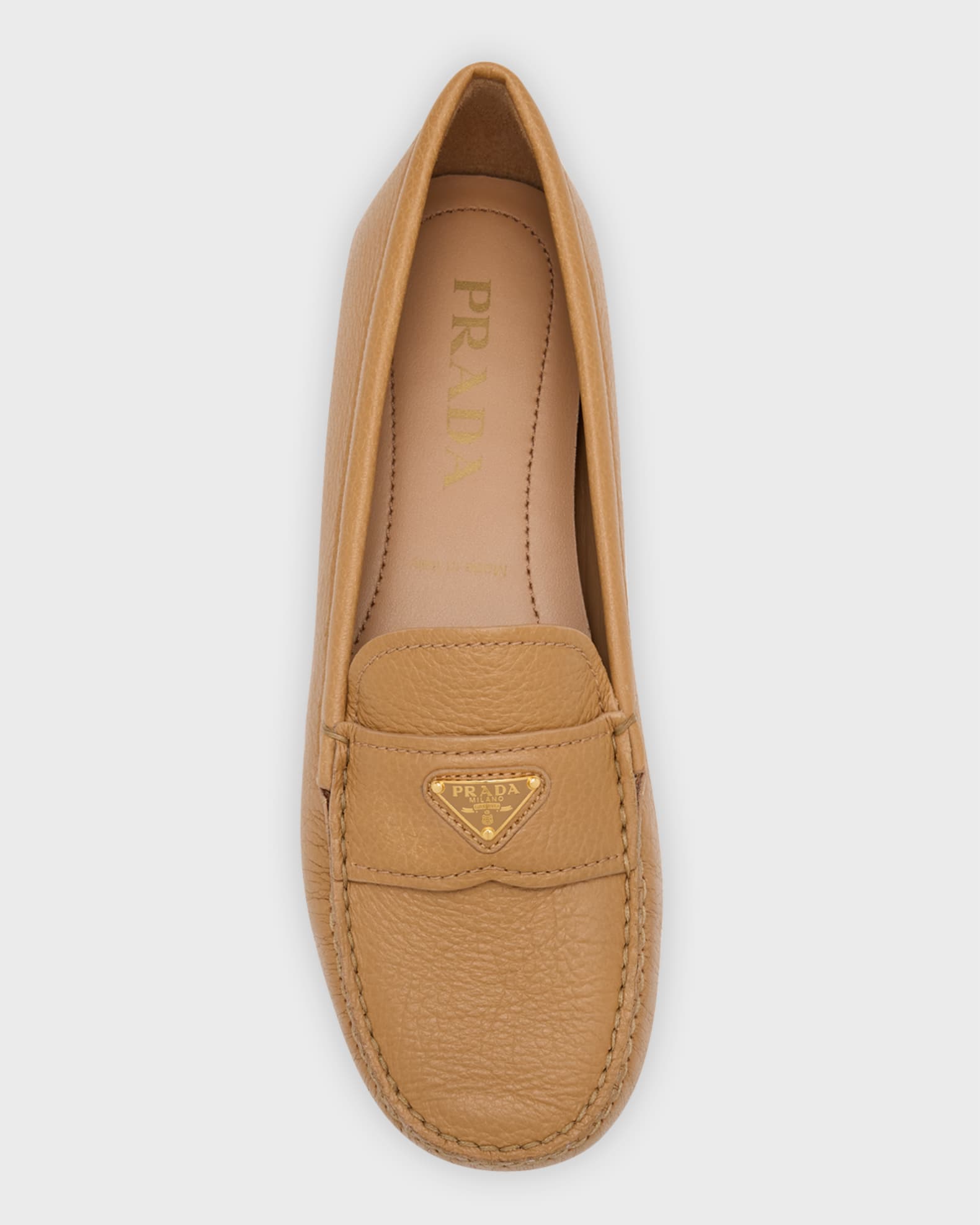 Prada Calfskin Leather Drivers | Neiman Marcus