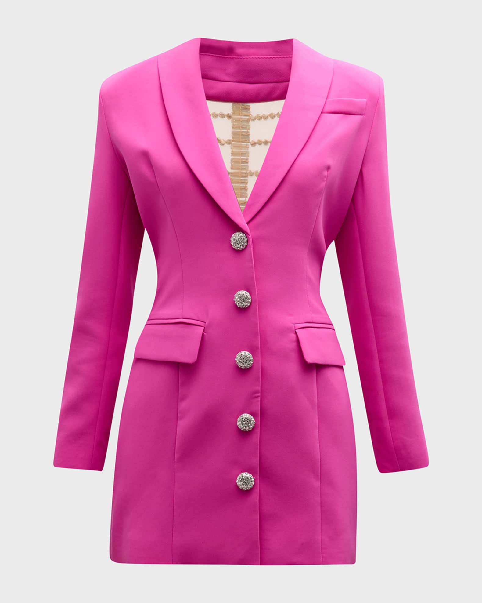 Jovani Rhinestone-Embellished Mini Jacket Dress | Neiman Marcus