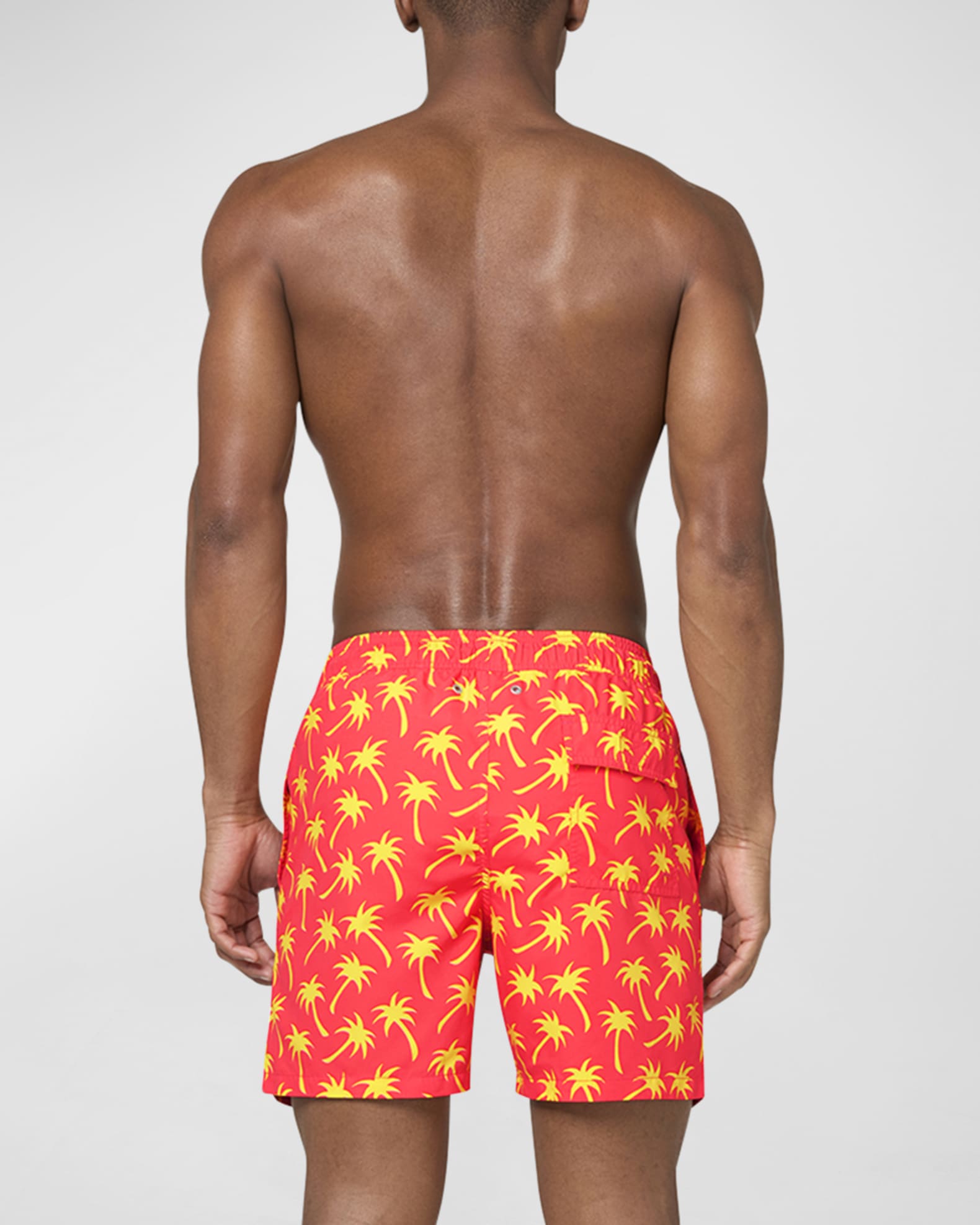 Tom & Teddy Men's Palm-Print Swim Shorts | Neiman Marcus