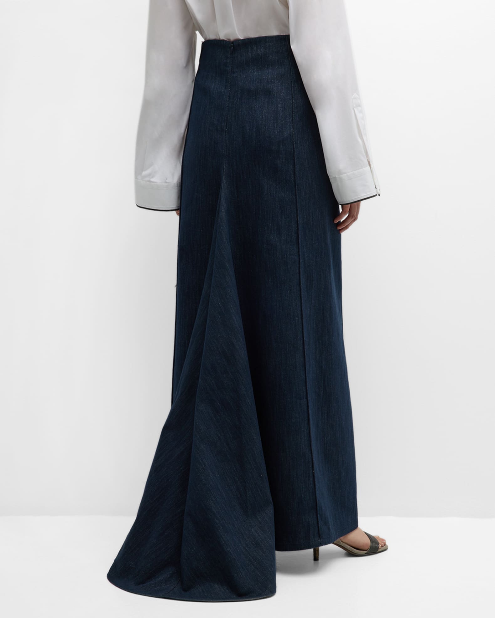 Brunello Cucinelli Denim Lurex Mermaid Maxi Skirt | Neiman Marcus