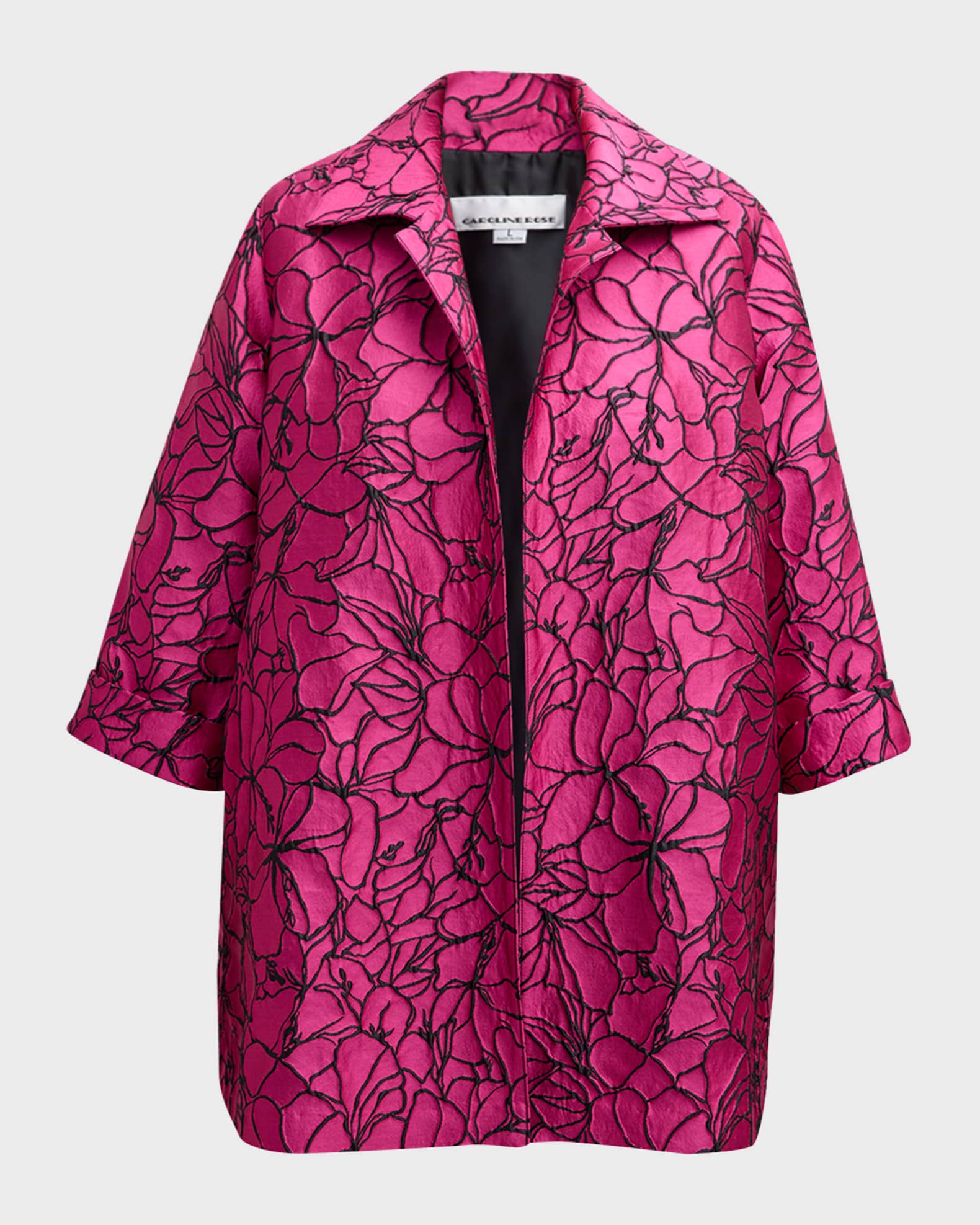 Caroline Rose Plus Plus Size Azalea Floral Jacquard Jacket | Neiman Marcus