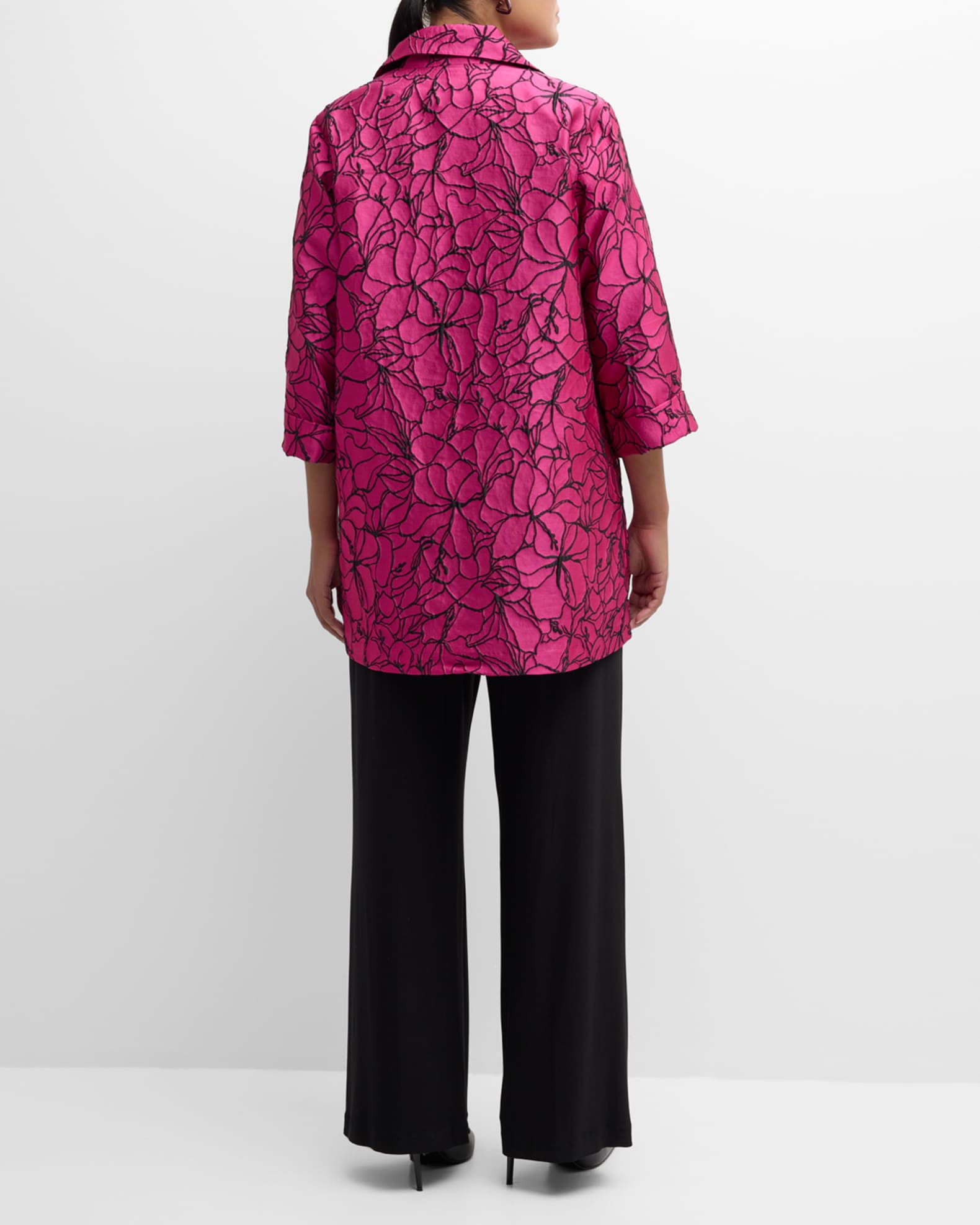 Caroline Rose Plus Plus Size Azalea Floral Jacquard Jacket | Neiman Marcus