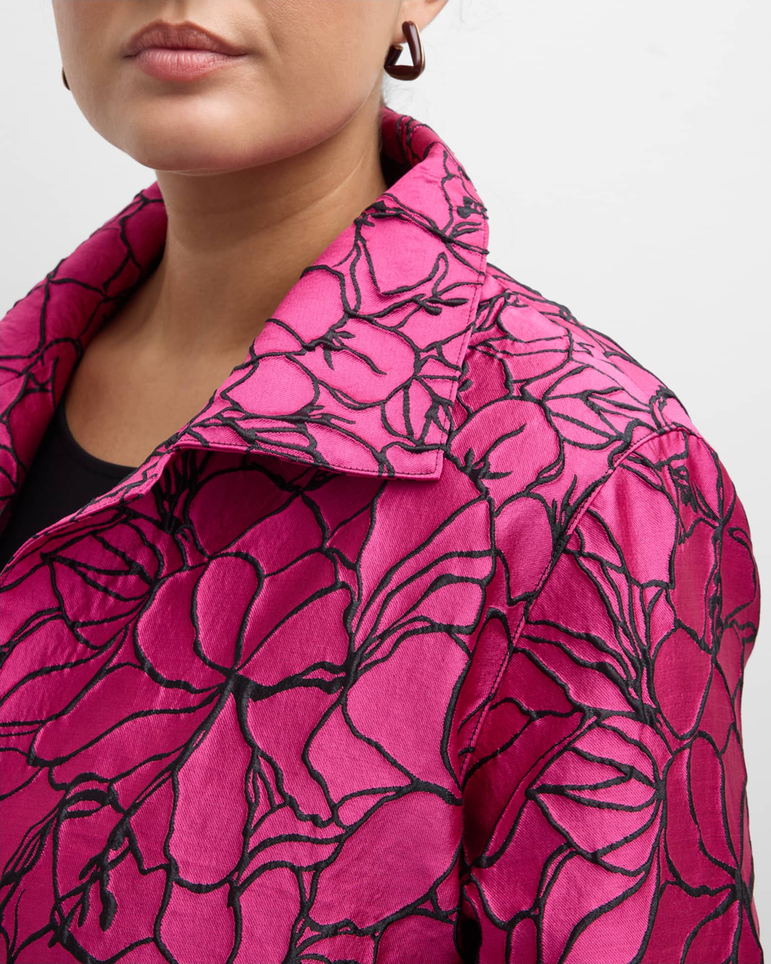 Caroline Rose Plus Plus Size Azalea Floral Jacquard Jacket | Neiman Marcus