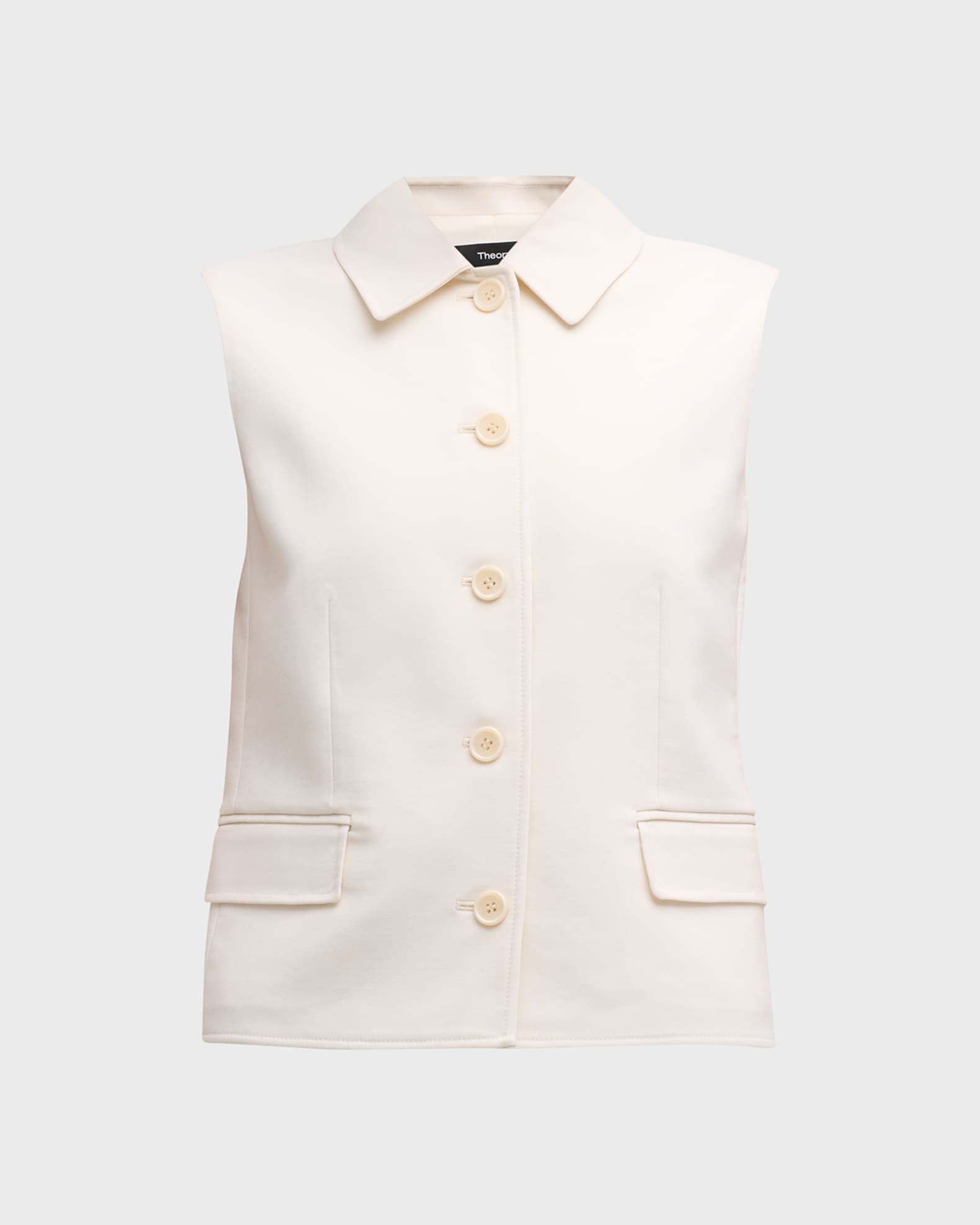 Theory Tailored Wool-Blend Stretch Vest | Neiman Marcus