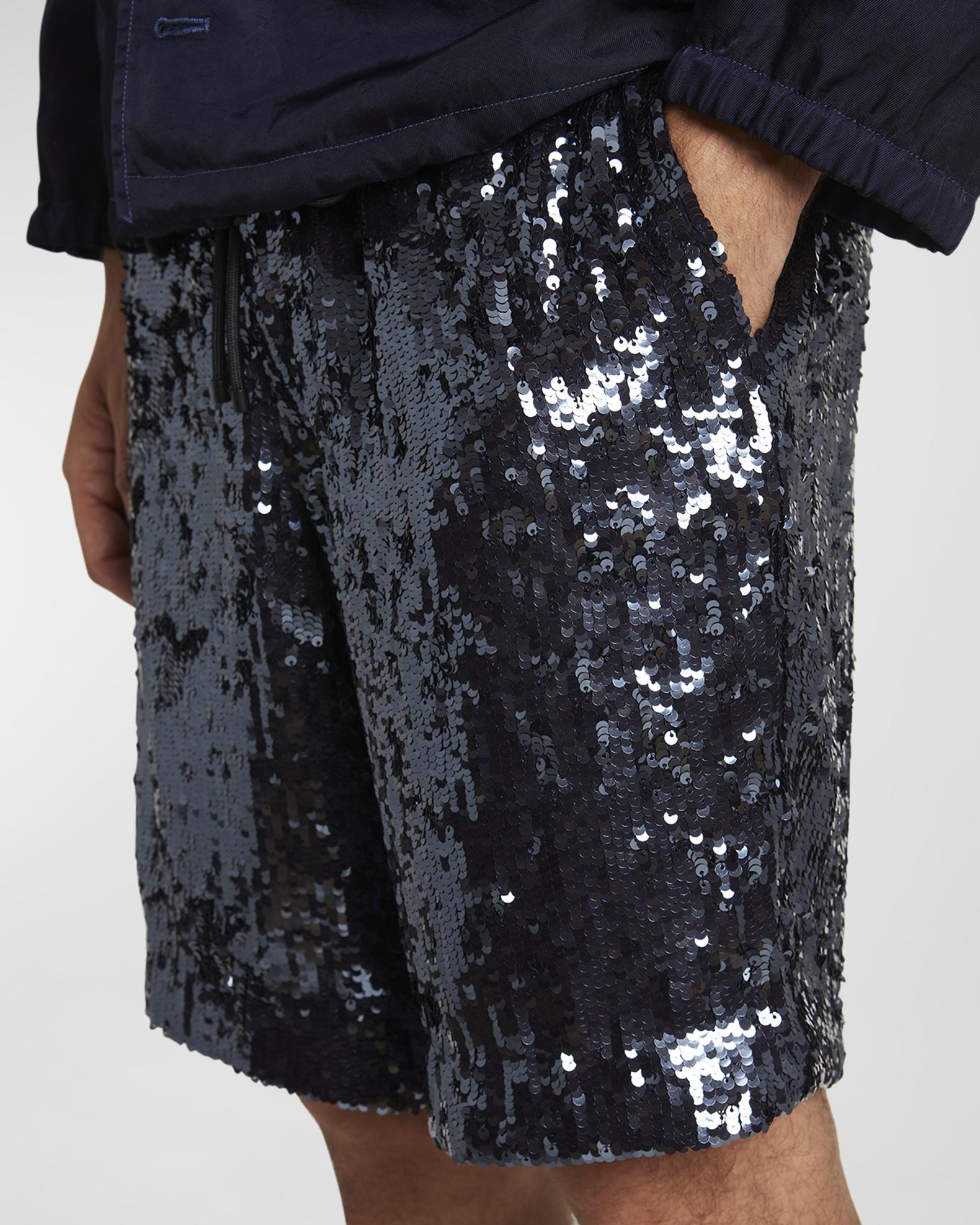 Dries Van Noten Men's Piperi Sequin Shorts | Neiman Marcus