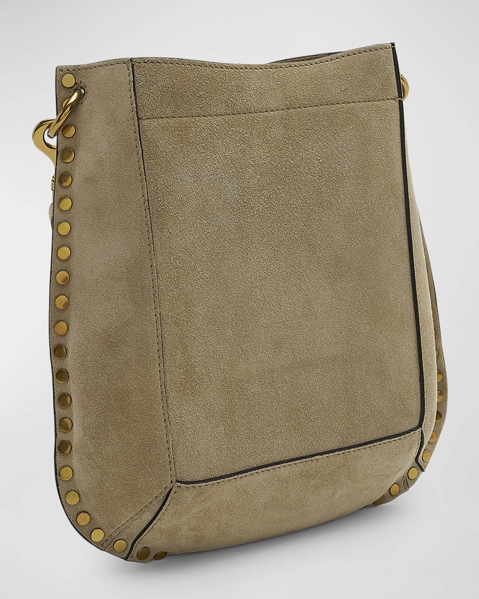 Isabel Marant Oskan Studded Suede Shoulder Bag | Neiman Marcus