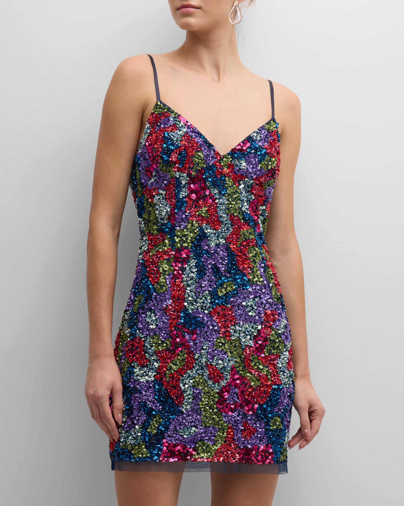Liv Foster Sleeveless Sequin Bodycon Mini Dress | Neiman Marcus