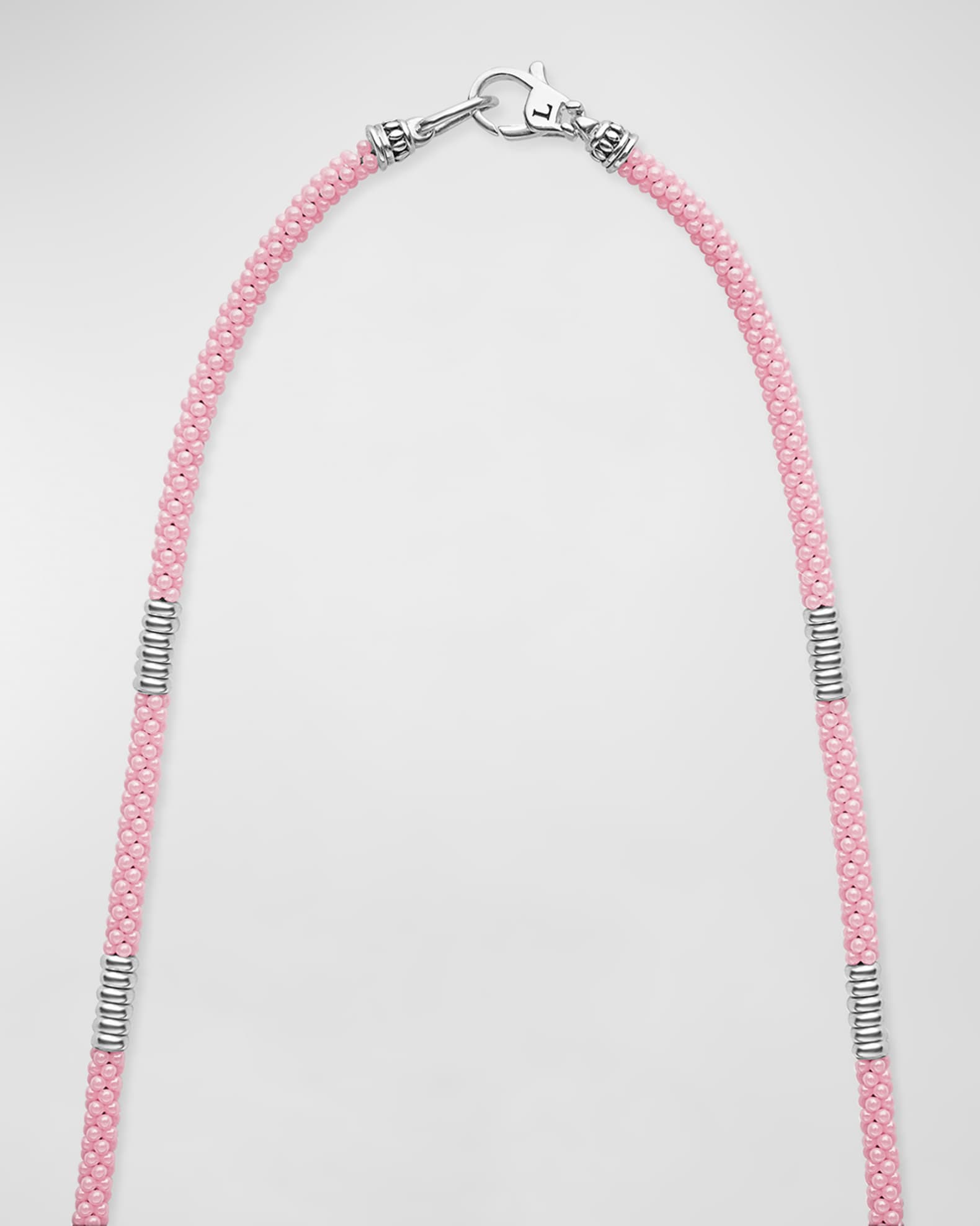 LAGOS Sterling Silver Pink Caviar 3mm Rope Necklace | Neiman Marcus