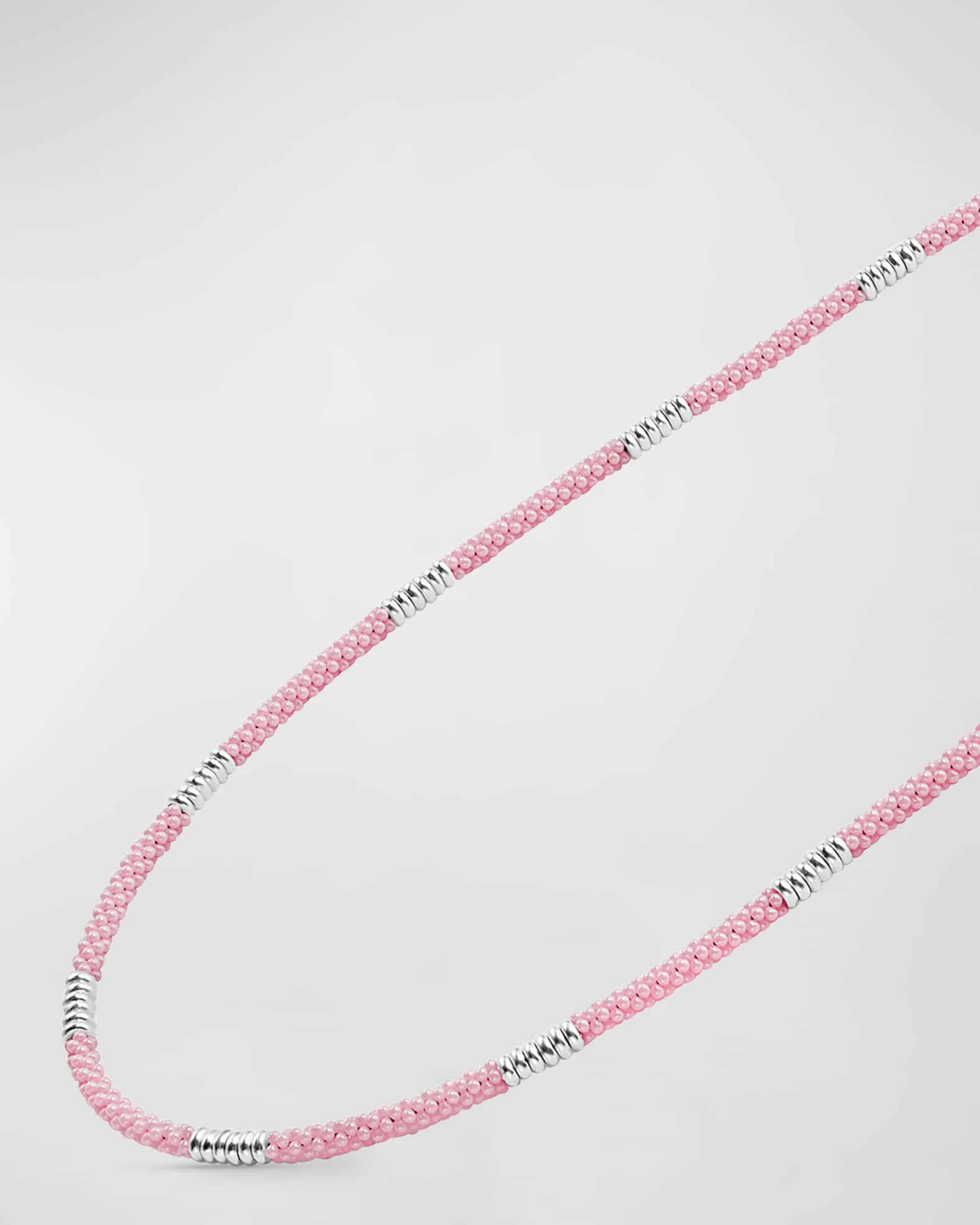 LAGOS Sterling Silver Pink Caviar 3mm Rope Necklace | Neiman Marcus
