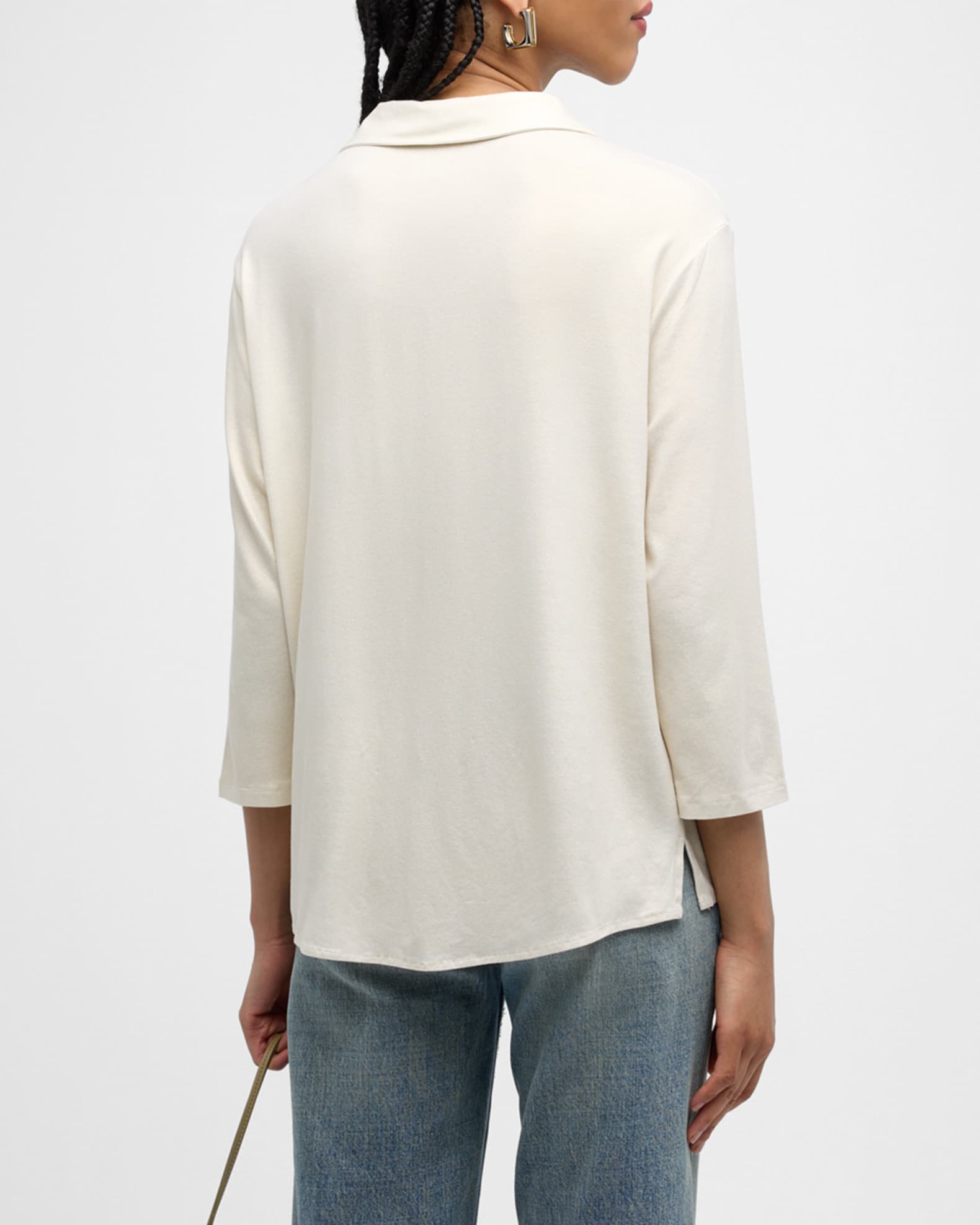 Majestic Filatures Soft Touch Metallic Button-Front Shirt with Side ...