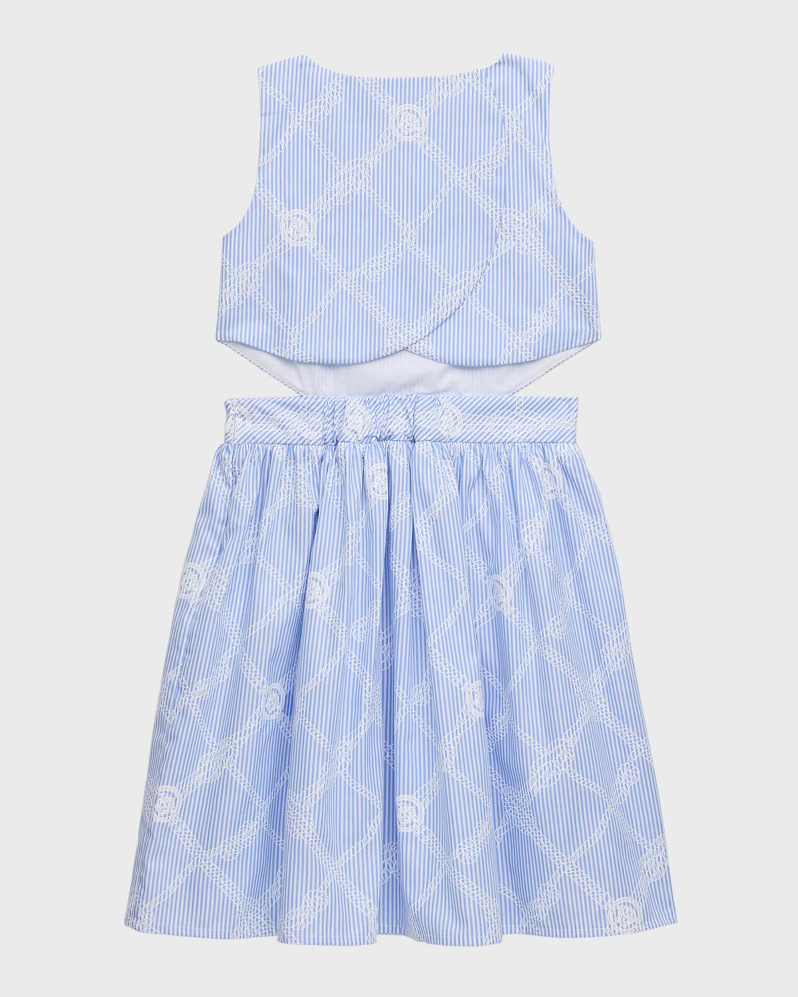 Versace Girl's Sleeveless Pop Stripe Rope Check Dress, Size 4-14 ...