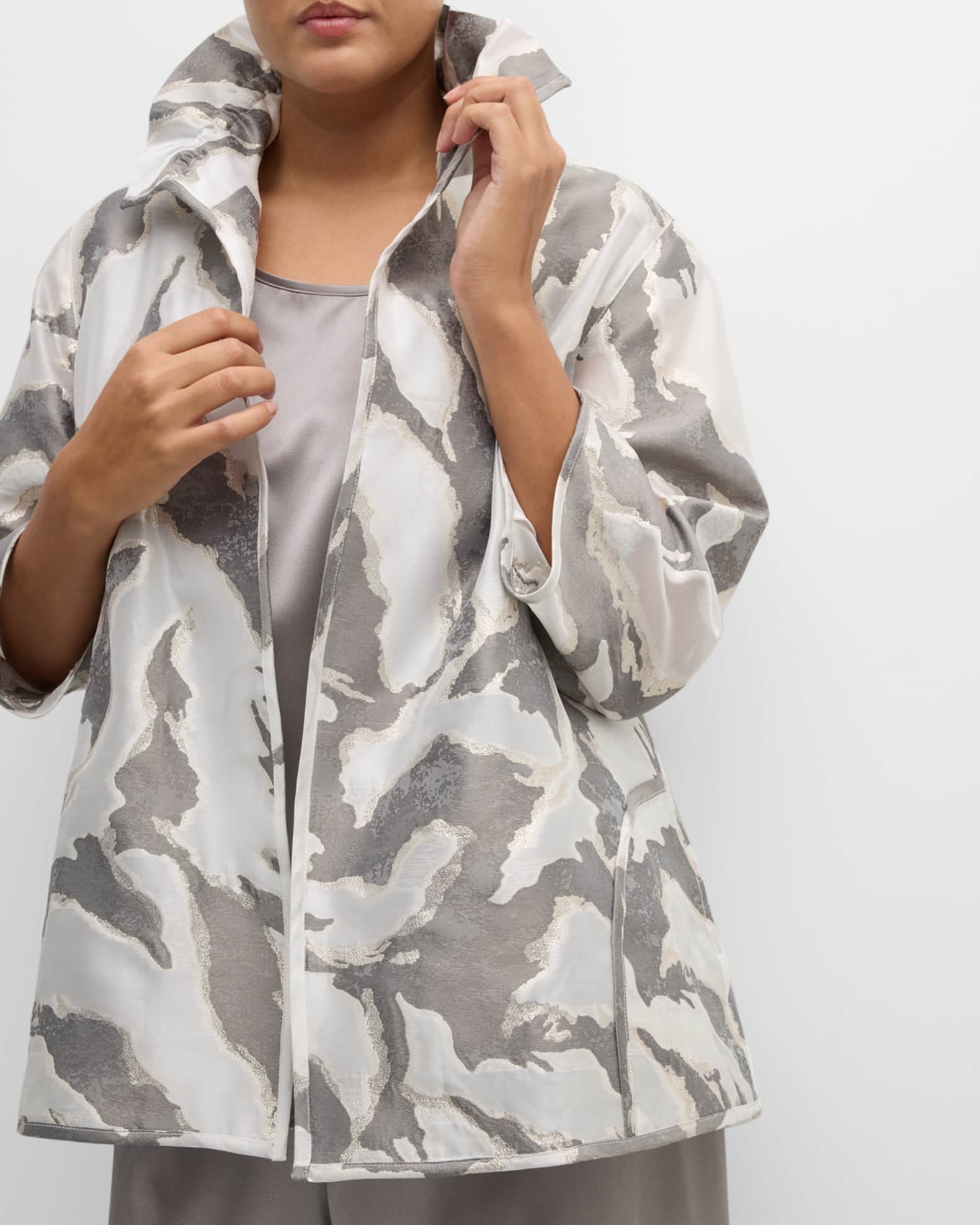 Caroline Rose Plus Plus Size Glam Getaway Metallic Jacket | Neiman Marcus