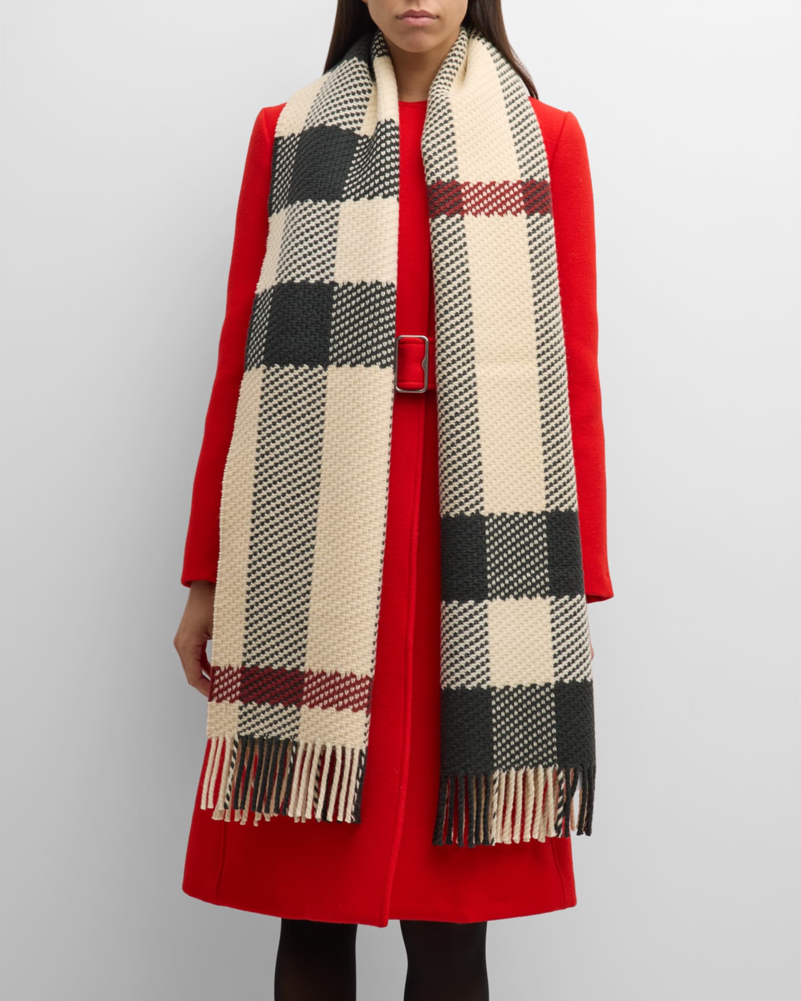 Burberry Jumbo Check Wool Scarf | Neiman Marcus