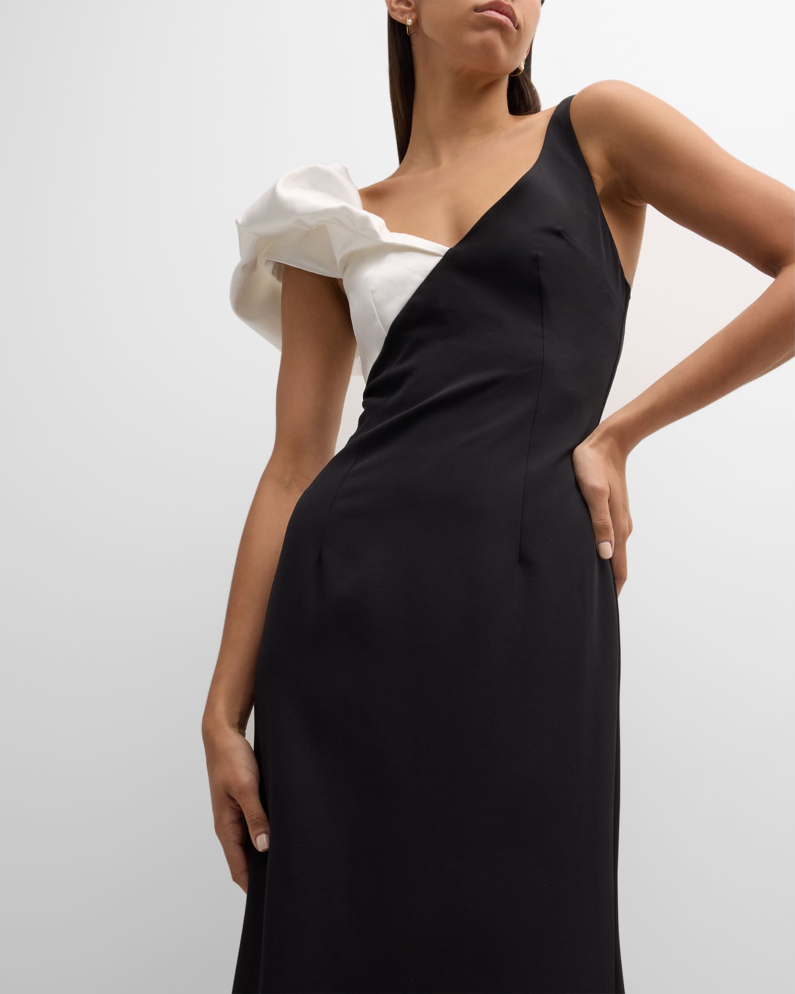 GIGII'S Opera Sleeveless Two-Tone Ruffle Gown | Neiman Marcus