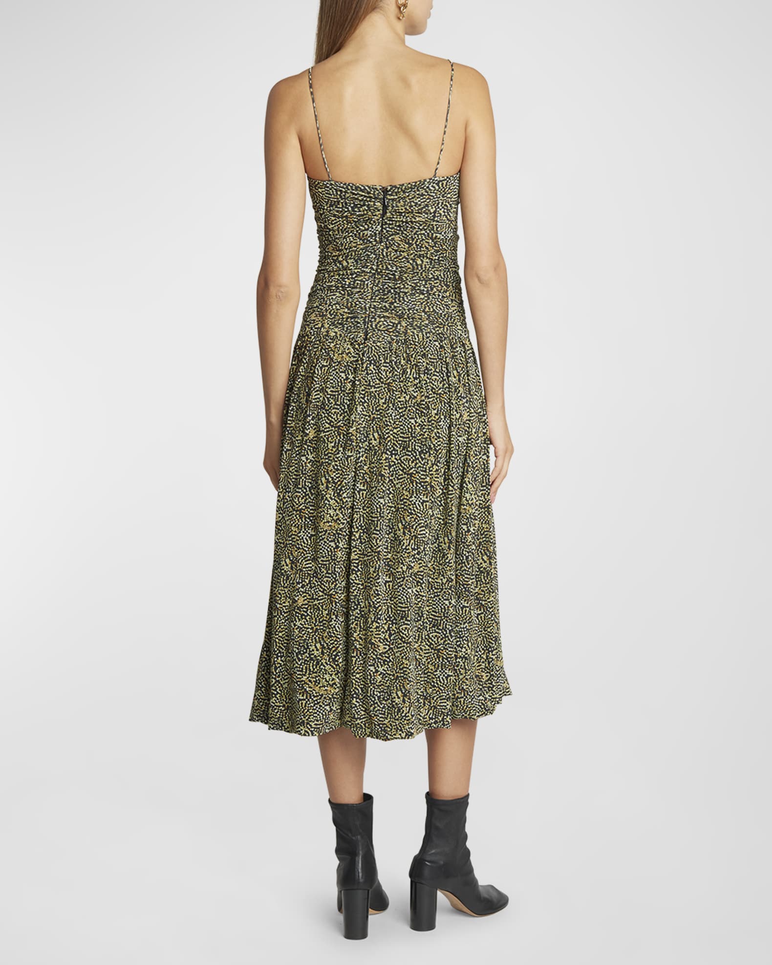 Isabel Marant Elisabeth Gathered Drop-Waist Sleeveless Midi Dress ...
