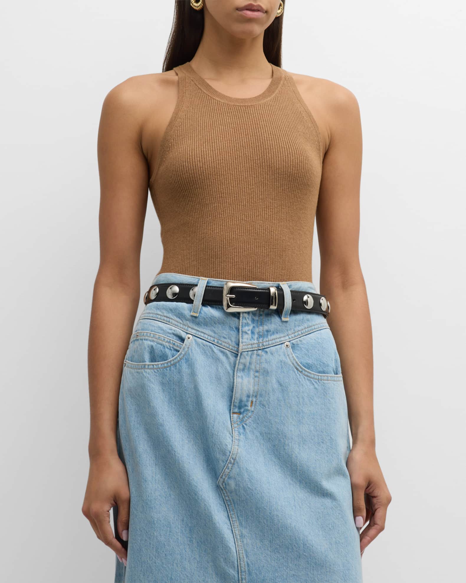 Isabel Marant Merry Rib Racerback Tank Top | Neiman Marcus