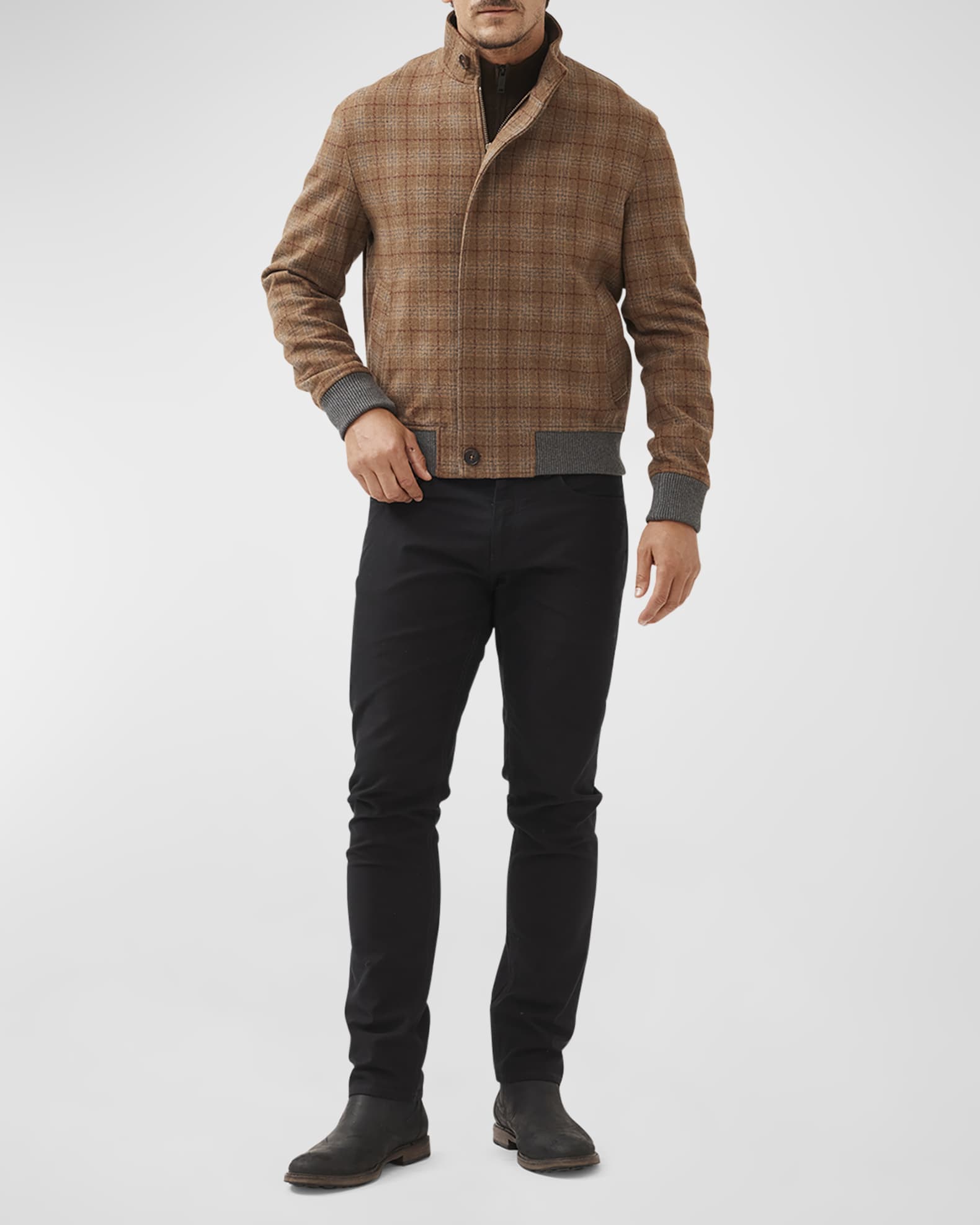 Rodd & Gunn Men's Hampstead Check Bomber Jacket | Neiman Marcus