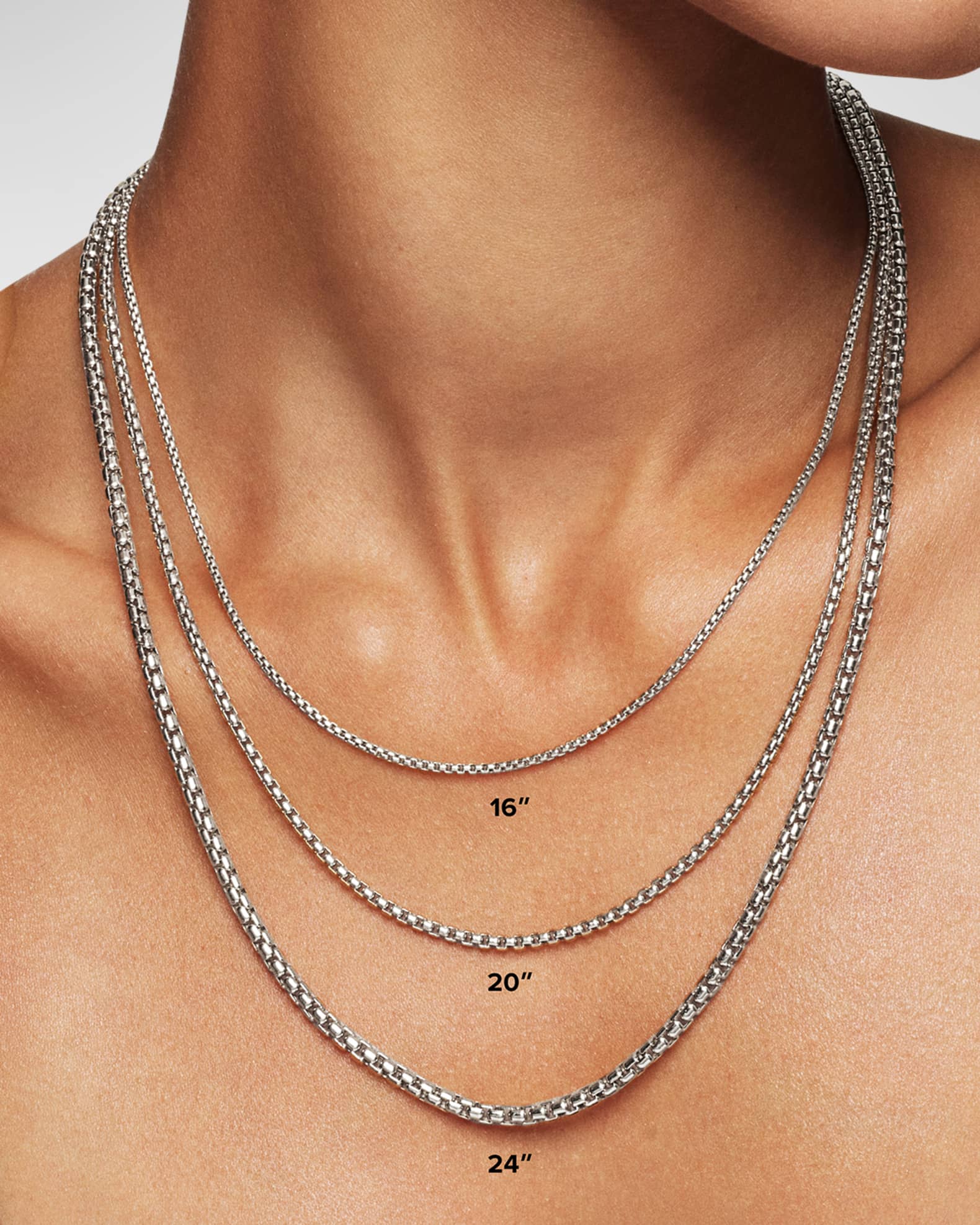David Yurman Madison Chain Necklace in Silver, 3mm, 36"L | Neiman Marcus