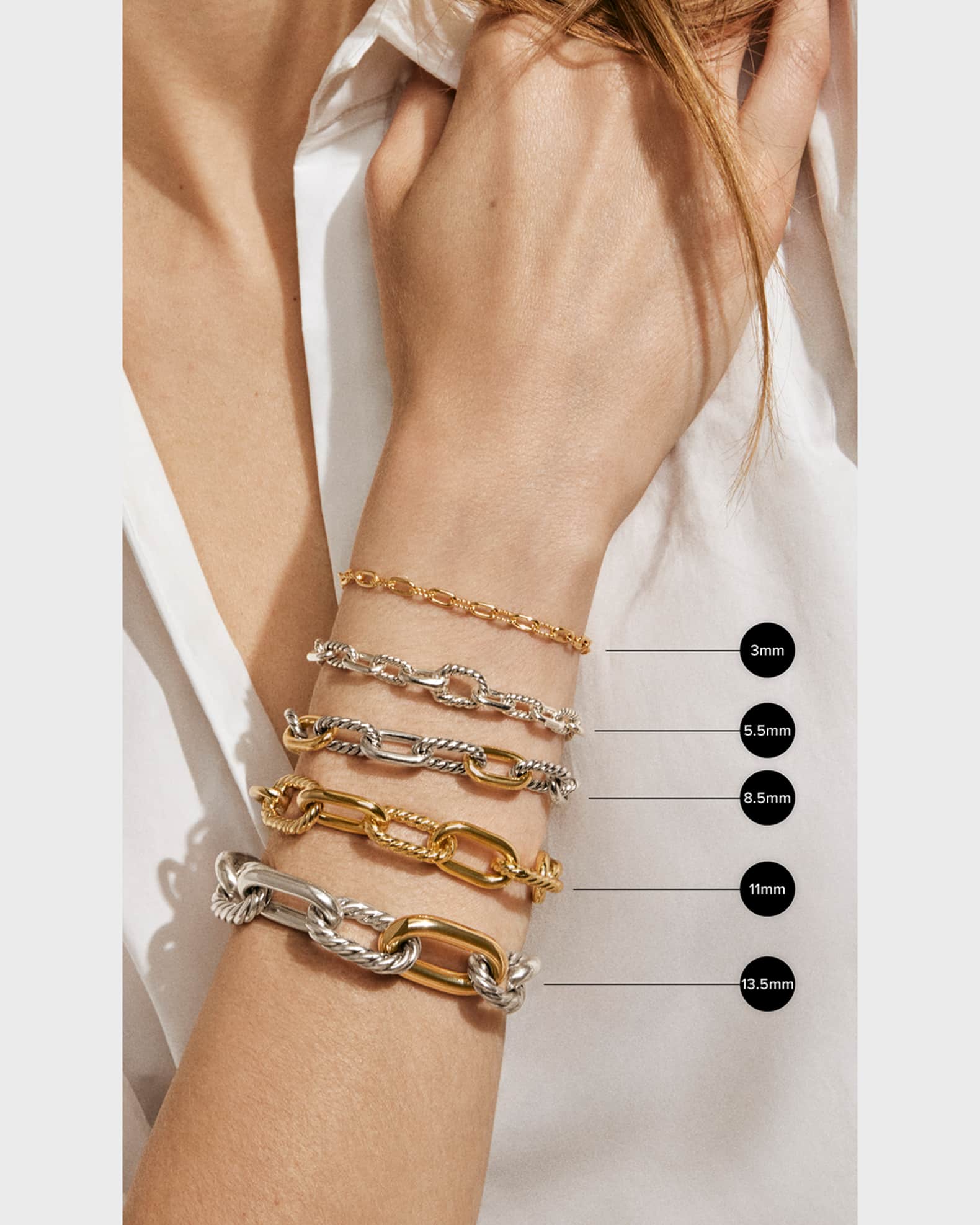 David Yurman DY Madison Chain Bracelet in Silver, 3mm | Neiman Marcus