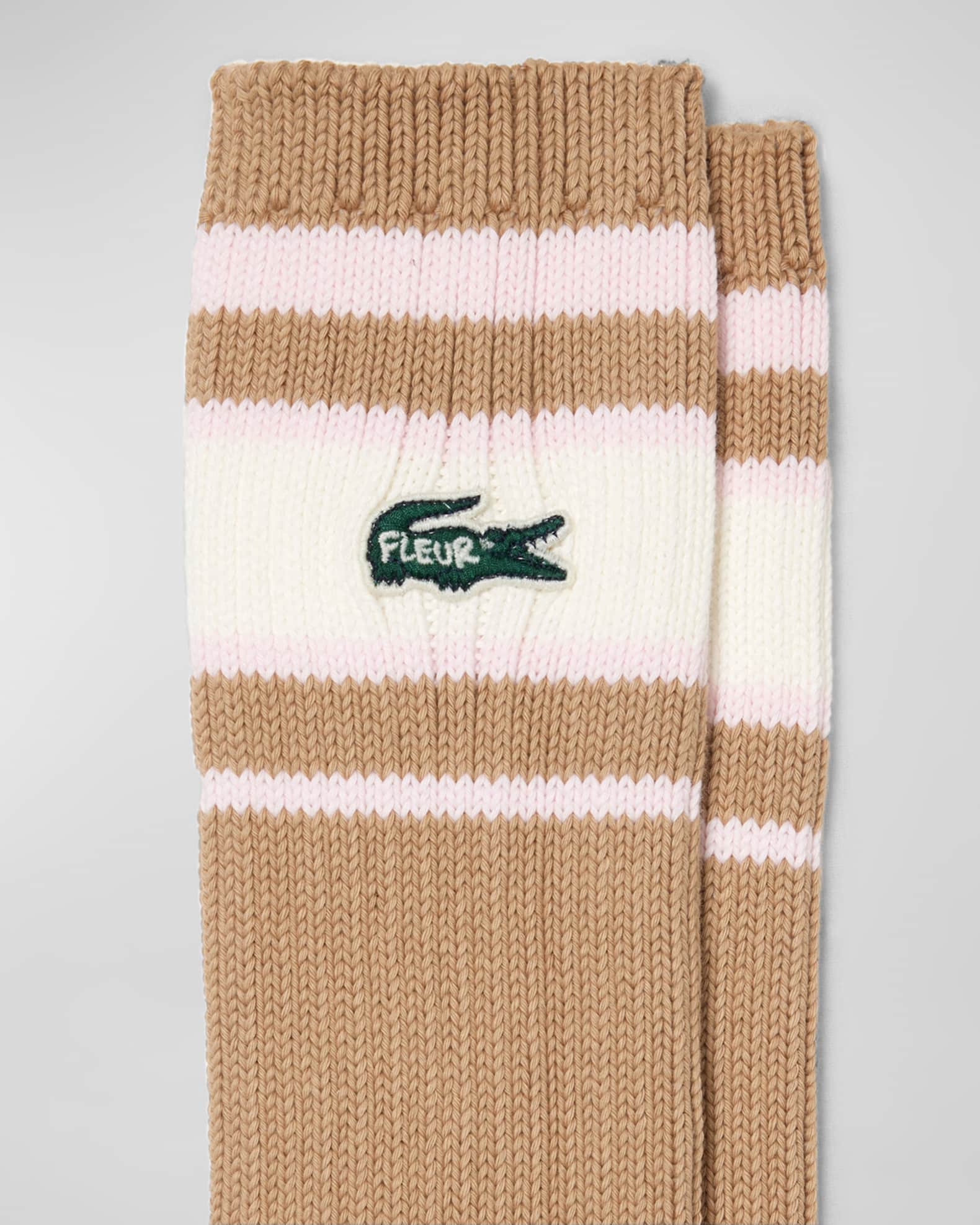 Lacoste x le FLEUR Men's Striped Knit Socks | Neiman Marcus