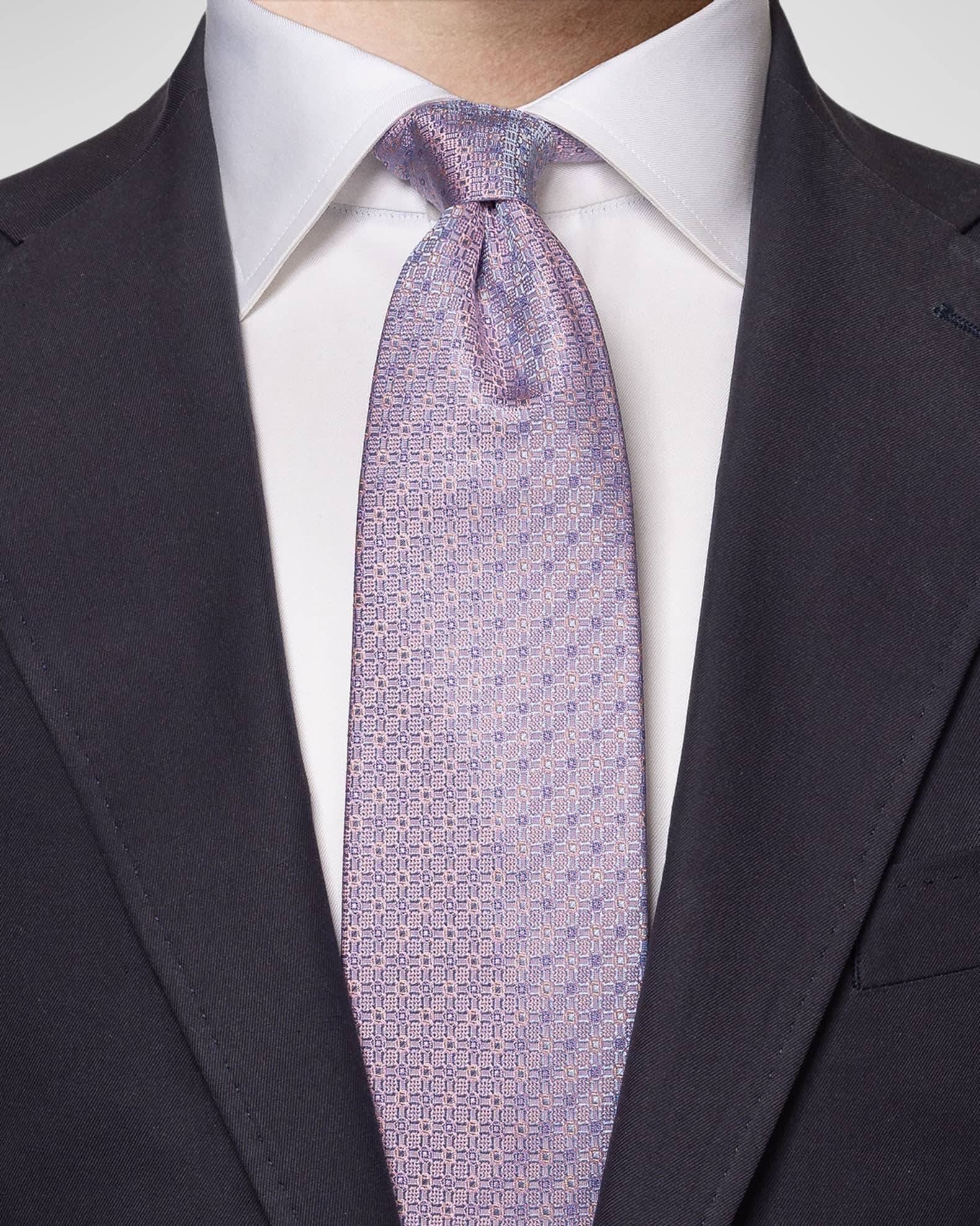Eton Men's Geometric Woven Silk Tie | Neiman Marcus