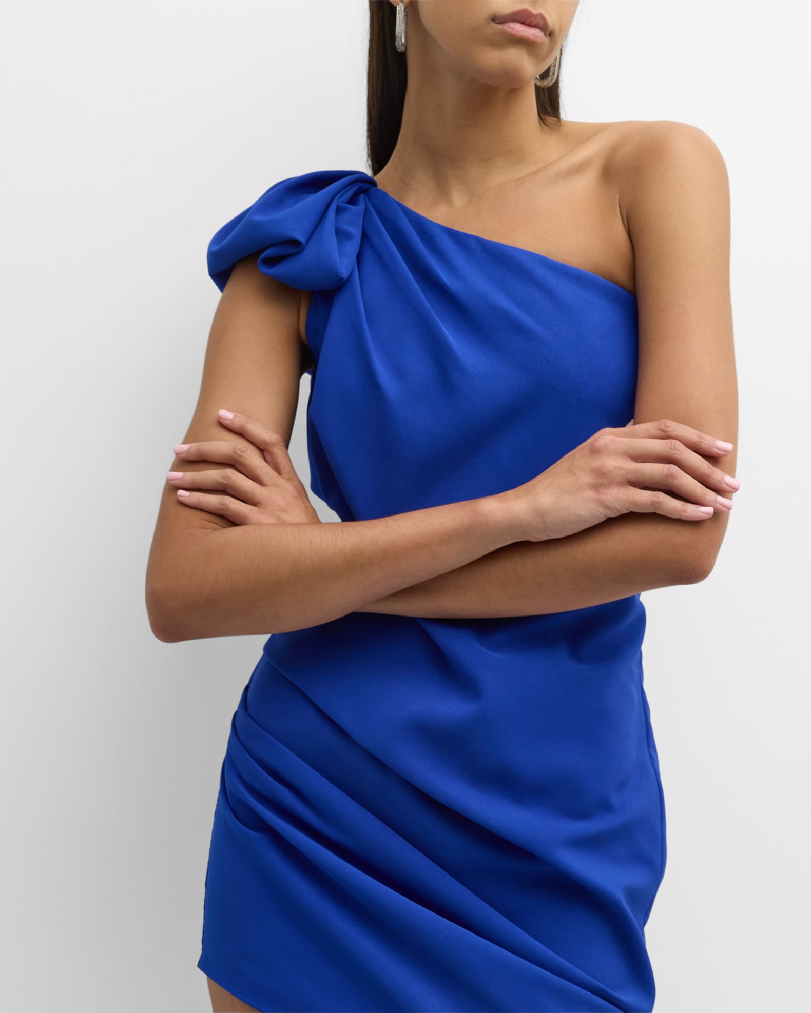 Gaurav Gupta One-Shoulder Draped Mini Cocktail Dress | Neiman Marcus