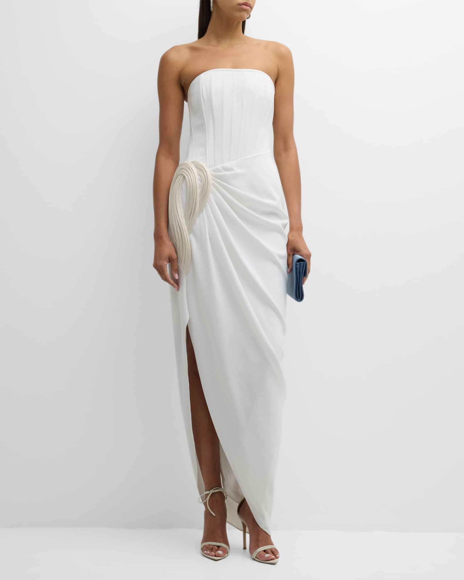 Gaurav Gupta Strapless Draped Egyptian Gown with Hip Detail | Neiman Marcus