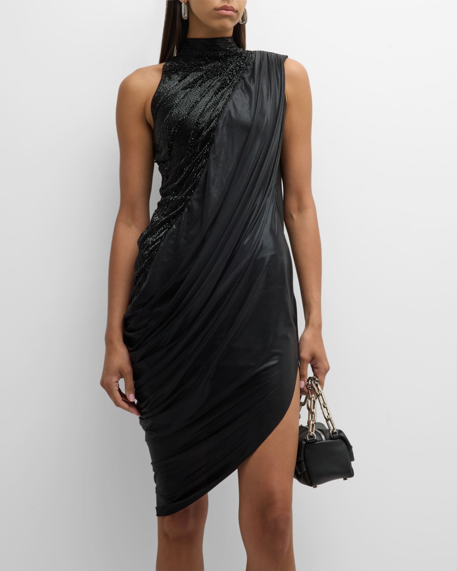 Gaurav Gupta Galactic Gypsy Beaded Draped Sleeveless Mini Cocktail ...