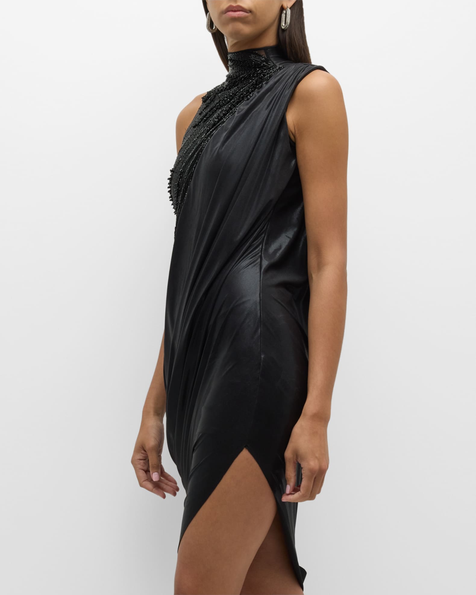 Gaurav Gupta Galactic Gypsy Beaded Draped Sleeveless Mini Cocktail ...