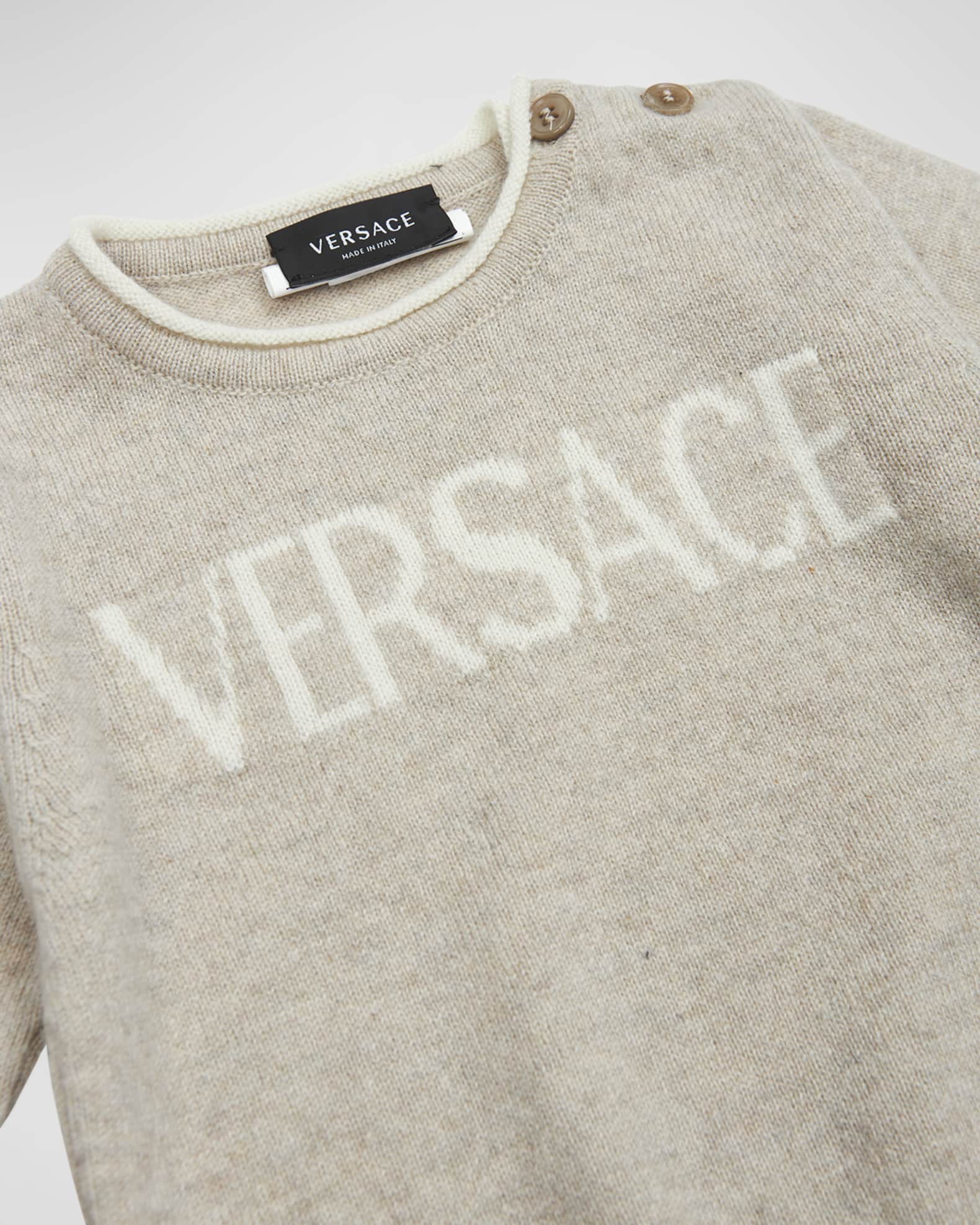 Versace Boy's Cashmere Logo Two-Piece Set, Size 0M-9M | Neiman Marcus