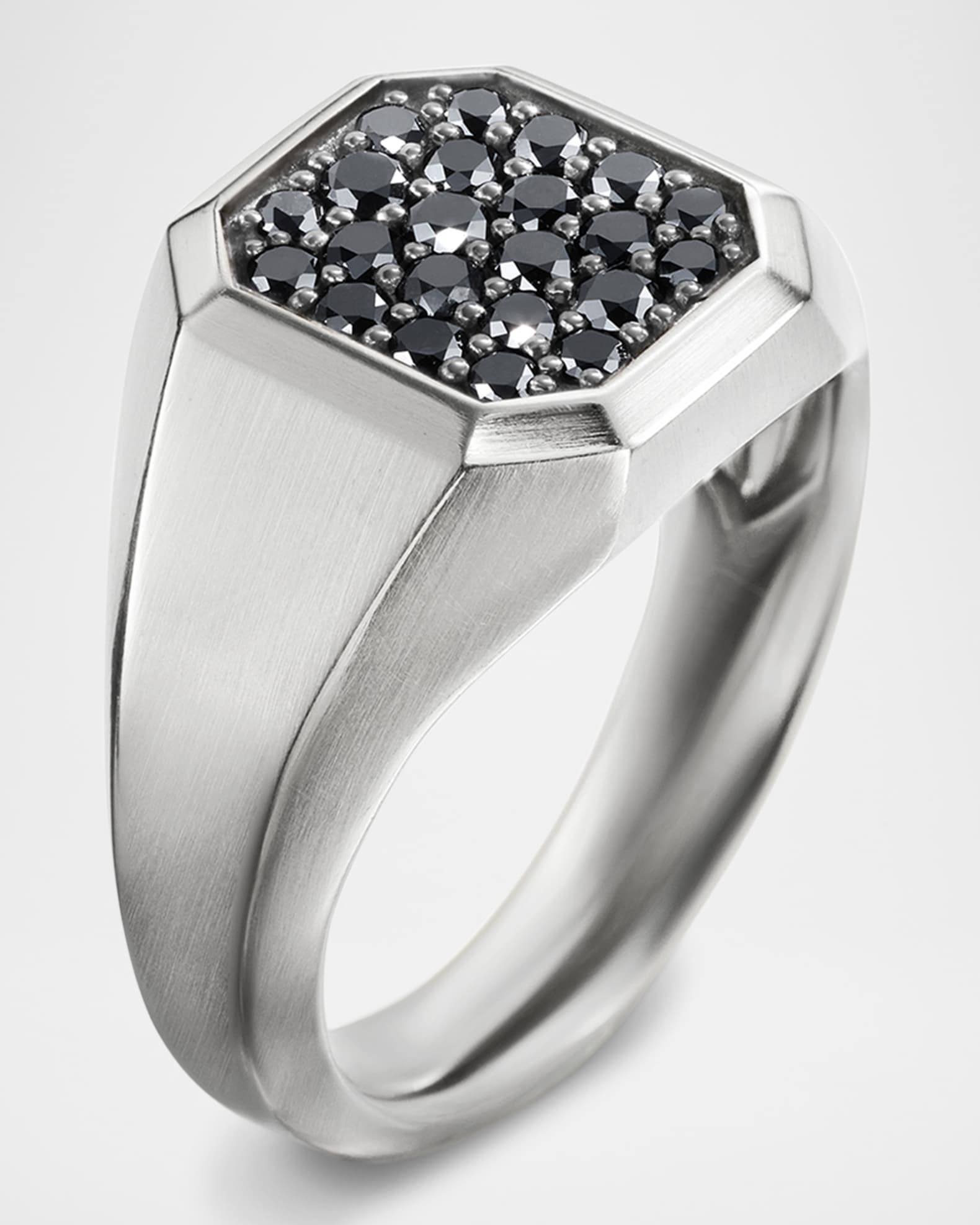 David Yurman Men's Streamline Signet Ring with Diamonds in Silver, 14mm ...