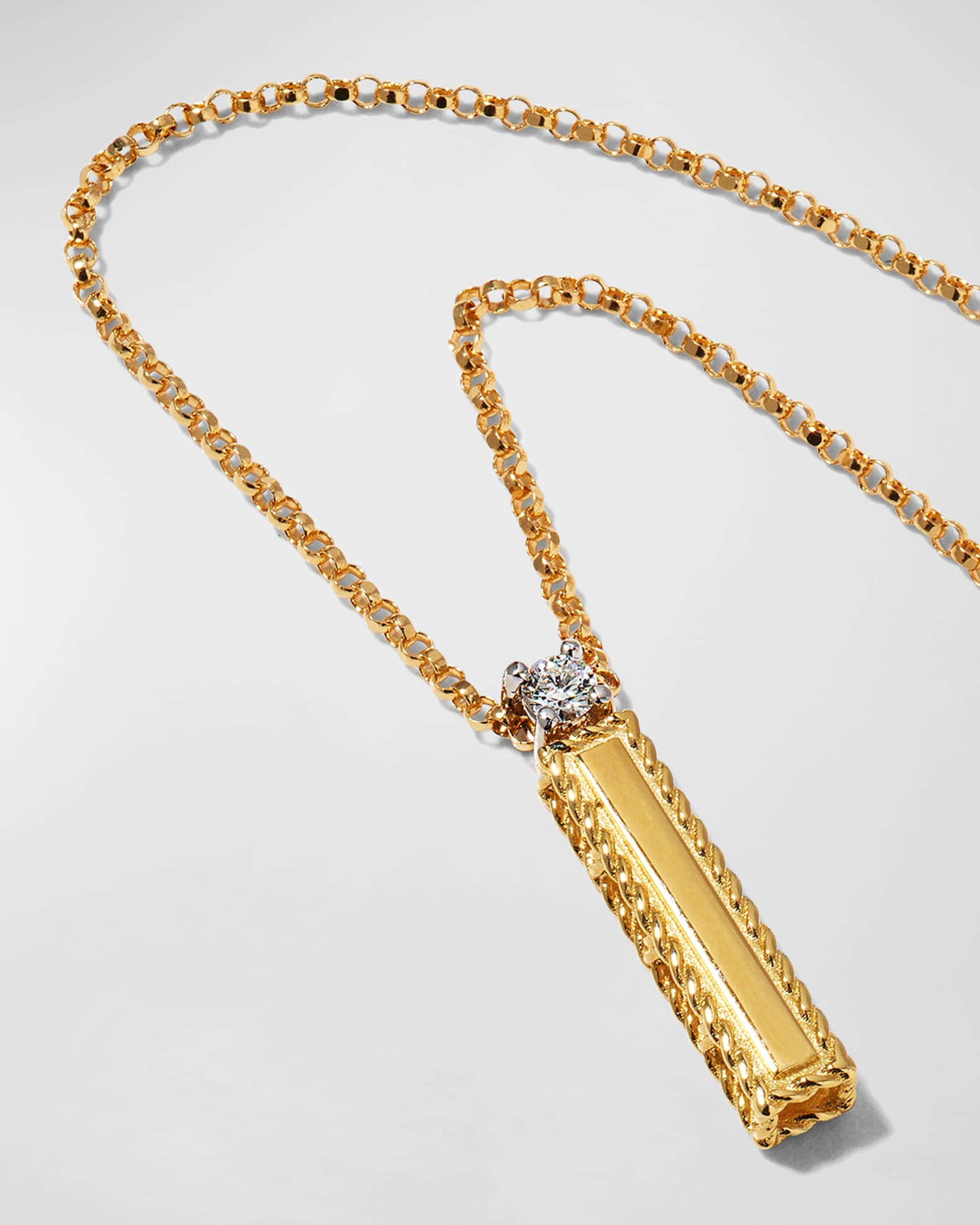 Roberto Coin Princess 18K Yellow Gold Diamond Initial Necklace, I ...