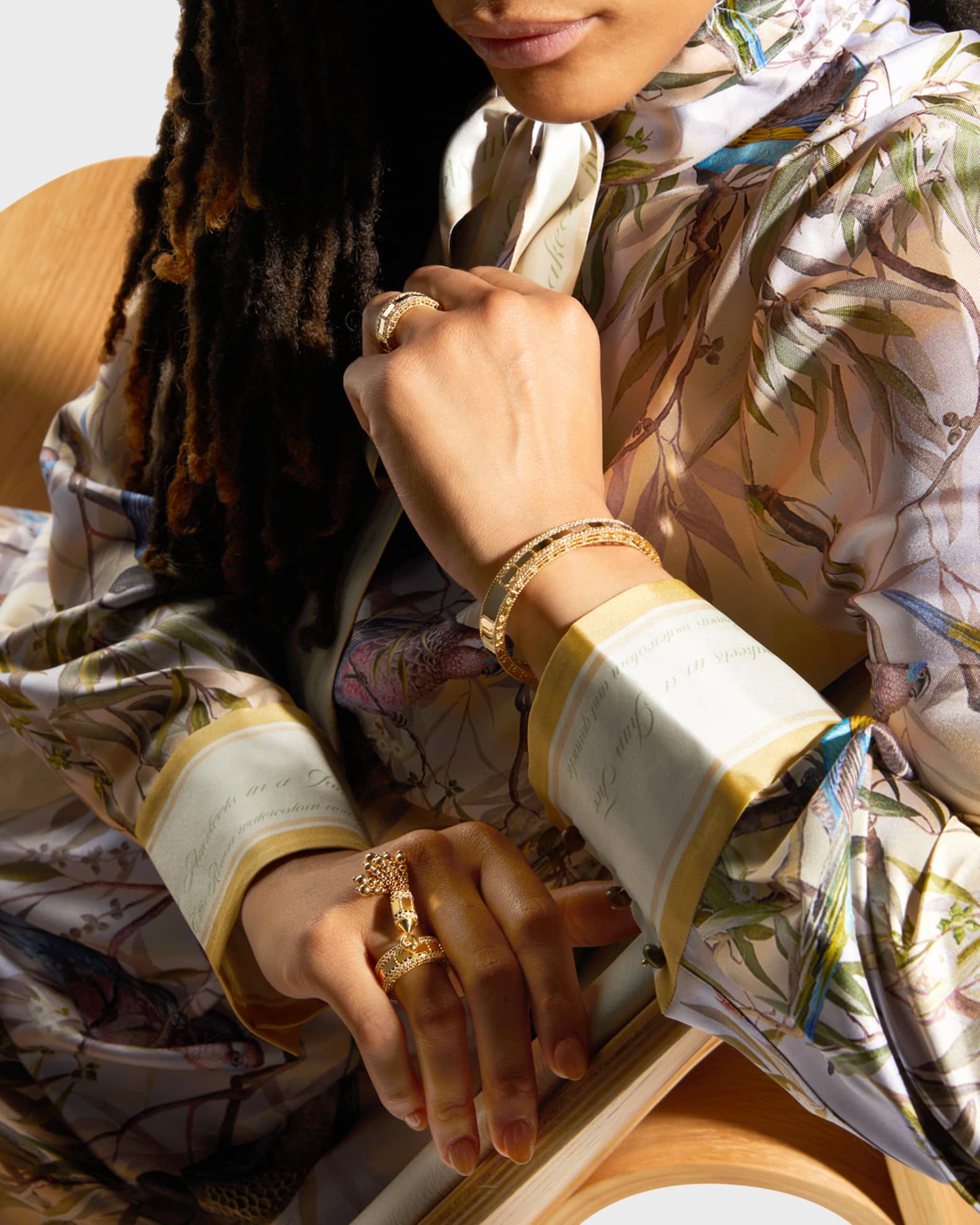 Roberto Coin 18K Yellow Gold Deco Diamond Edge Bangle | Neiman Marcus