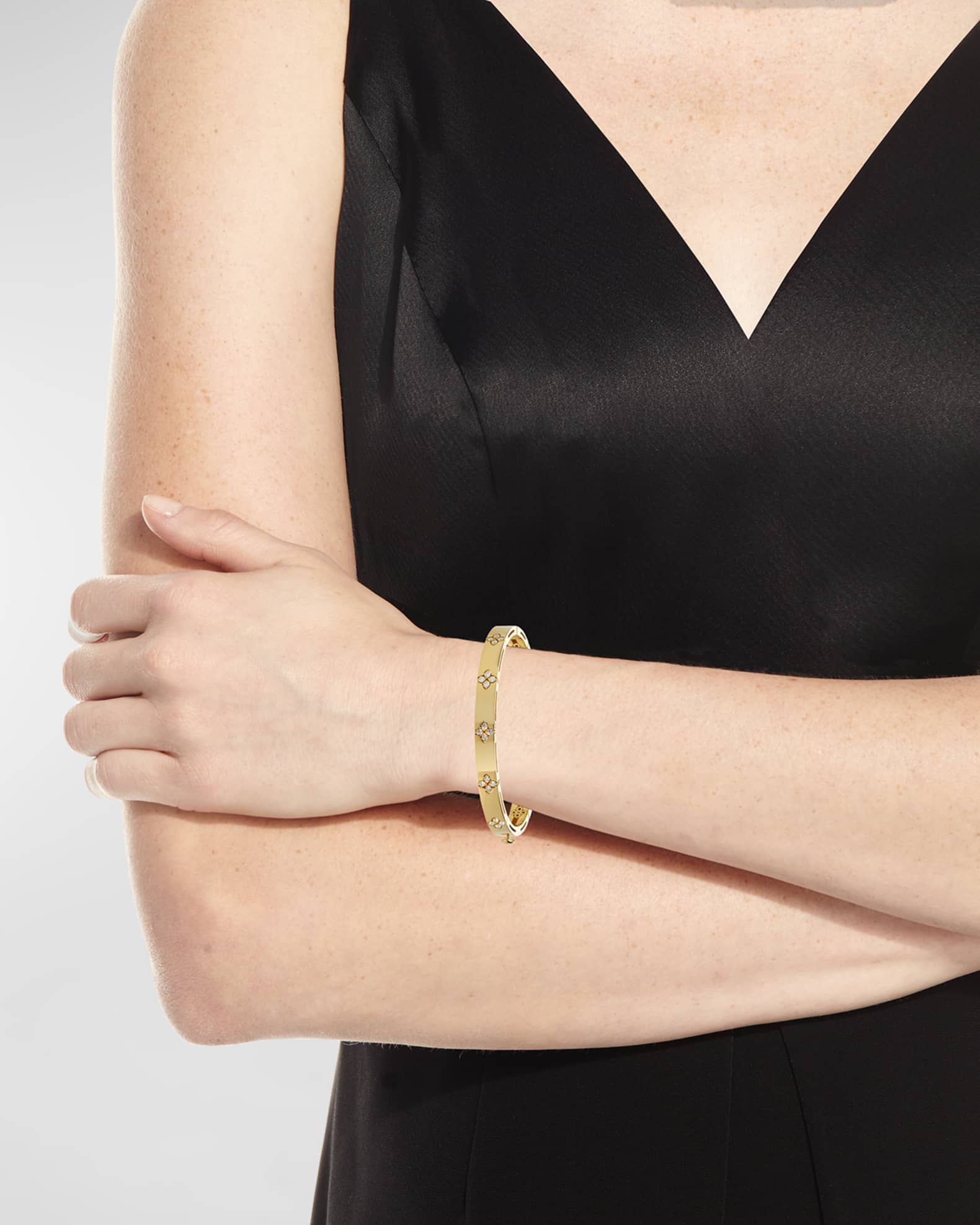 Roberto Coin 18K Yellow Gold Diamond Love in Verona Bangle | Neiman Marcus